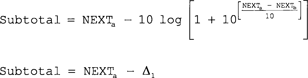 DE69737648T2 - Method for efficiently calculating power sum cross talk ...