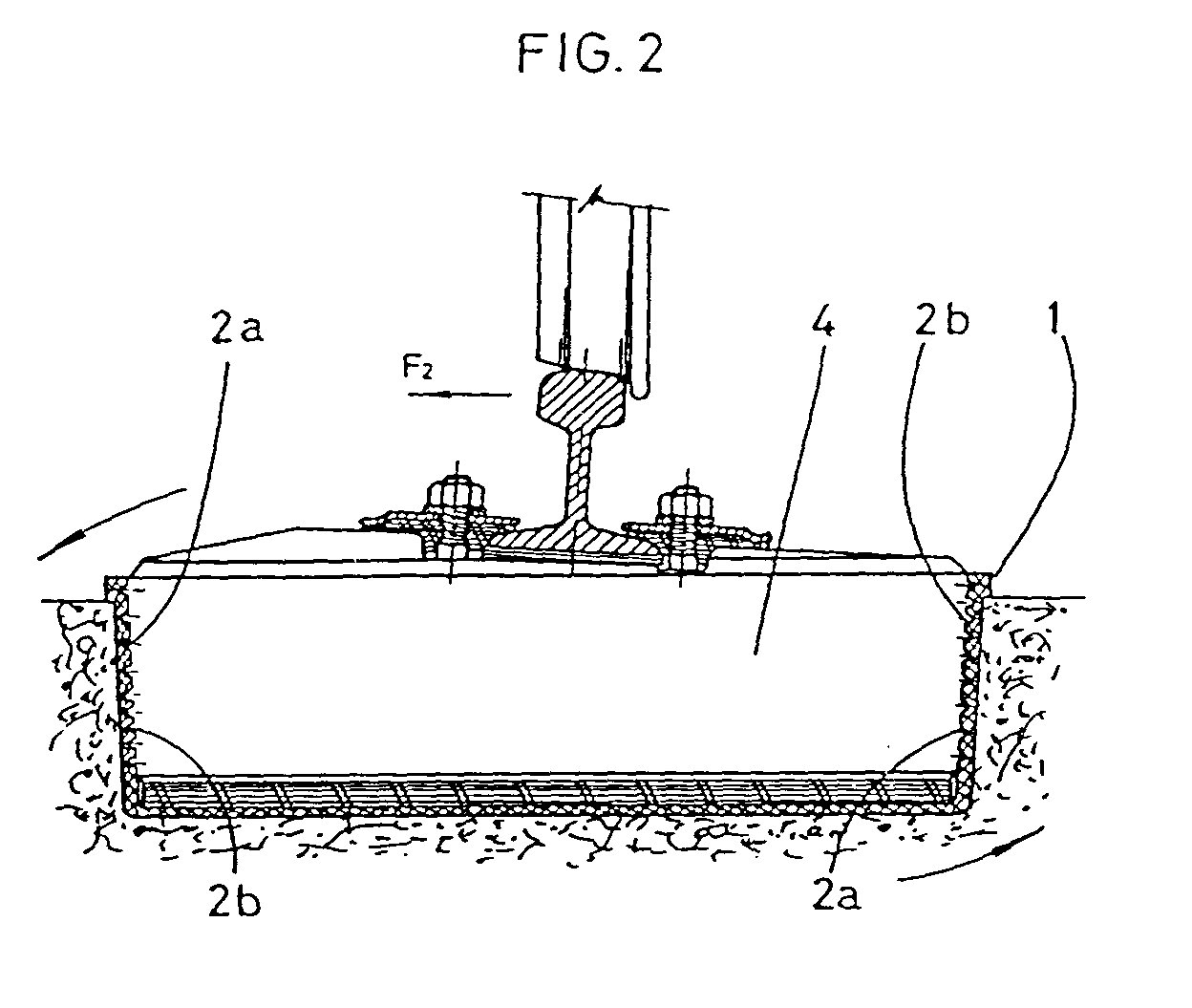 EP0751257A2 - Improved pan for railway line double-block sleepers ...