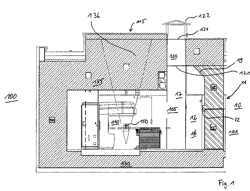 EP2405446A3 - Wall construction for a radiation protection bunker ...