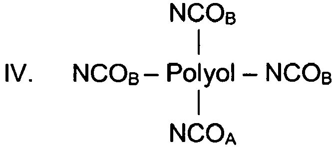 EP2089446B1 - Isocyanate prepolymer having nco groups of differing ...