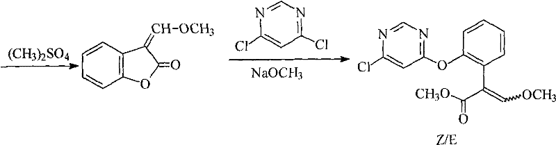 CN102190629A - Method for preparing azoxystrobin from hydrocyanic acid ...