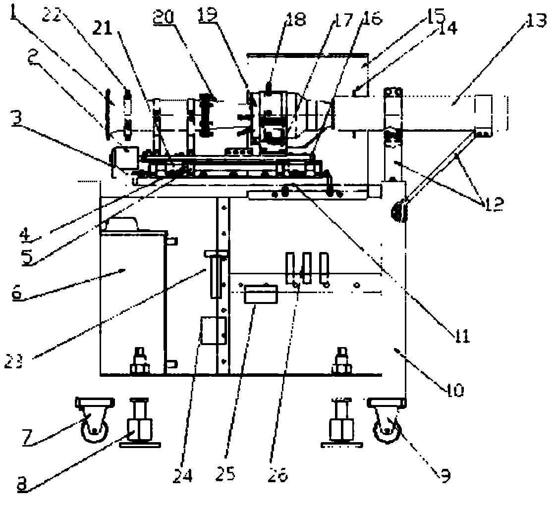 CN102507204A - Movable micro turbine jet engine test bed - Google Patents