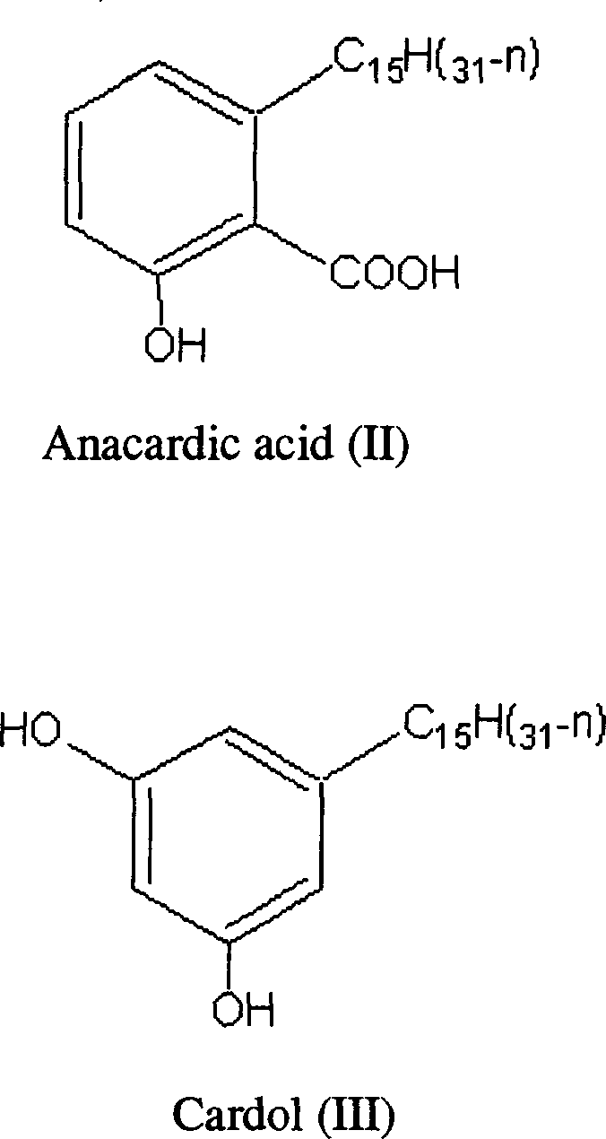 DE102005017125A1 - Process for the preparation of cardanol (II ...