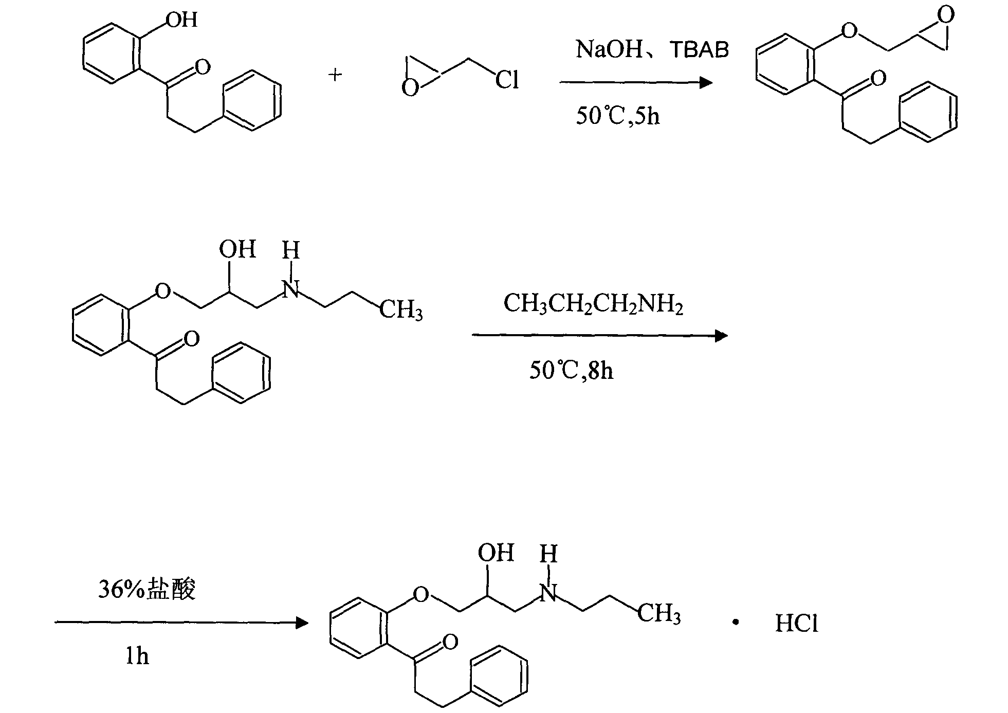CN104262178A - Synthesis method of propafenone hydrochloride - Google ...