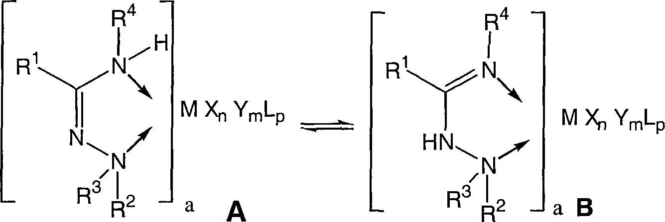 DE102011012515A1 - Metal complexes with N-amino-amidinate ligands ...