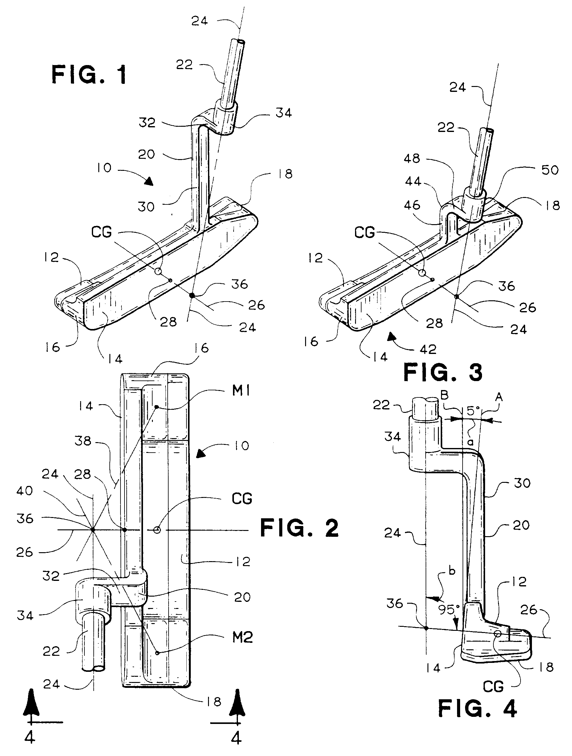 Patent EP0622093A1 - Face-balanced golf putter - Google Patents