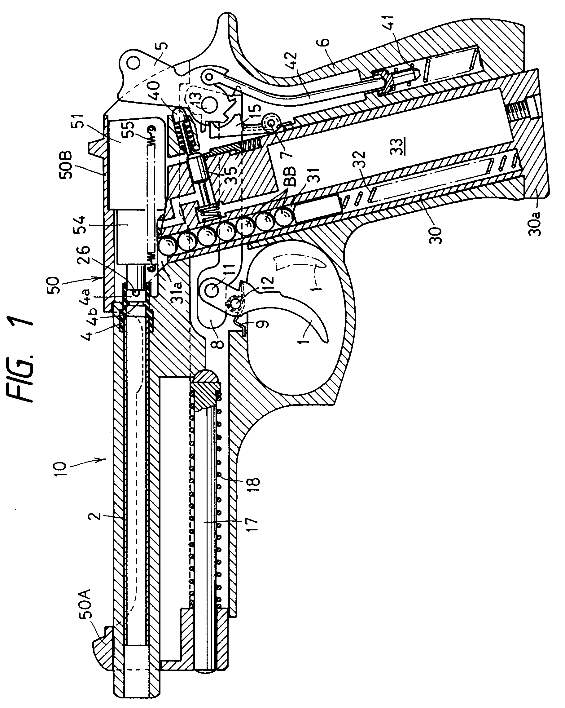 Patent EP0625689A1 - Semi-automatic air gun - Google Patents