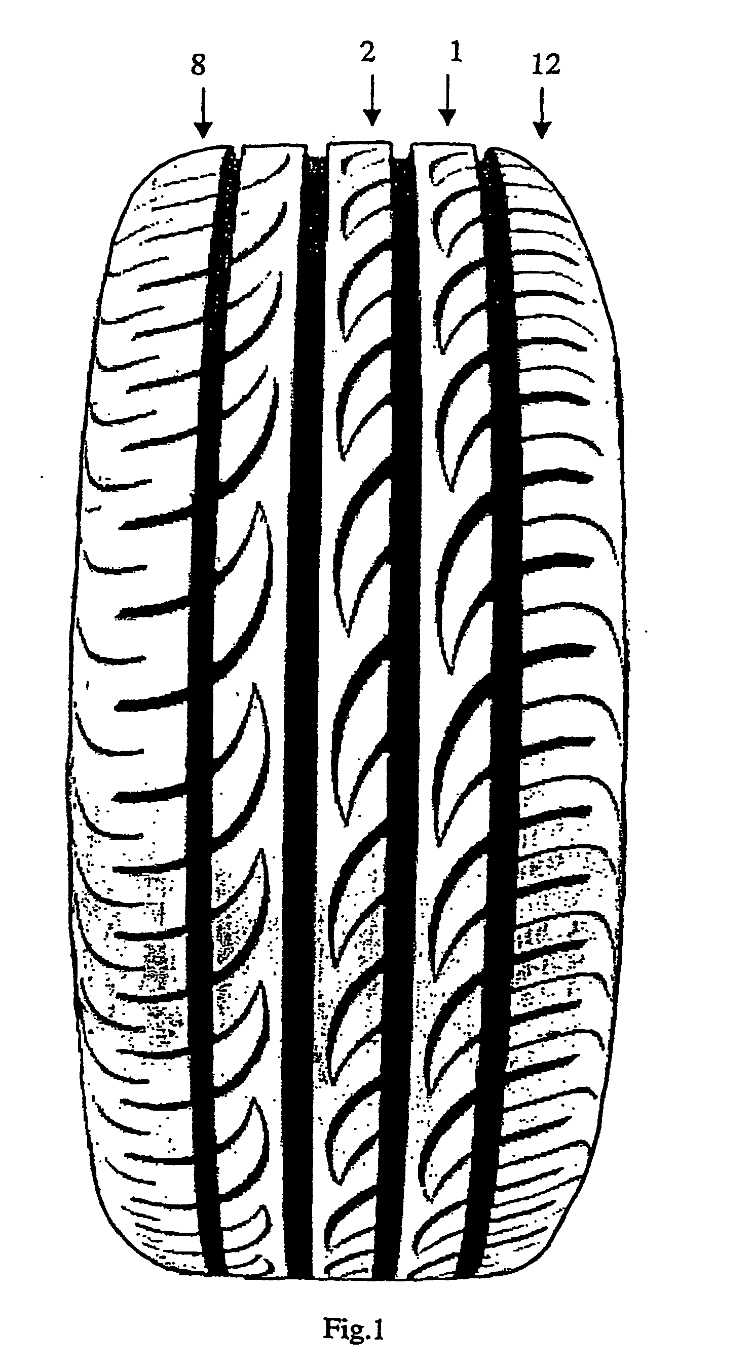 Patent EP1372988B1 - Tread pattern for car tire - Google Patents