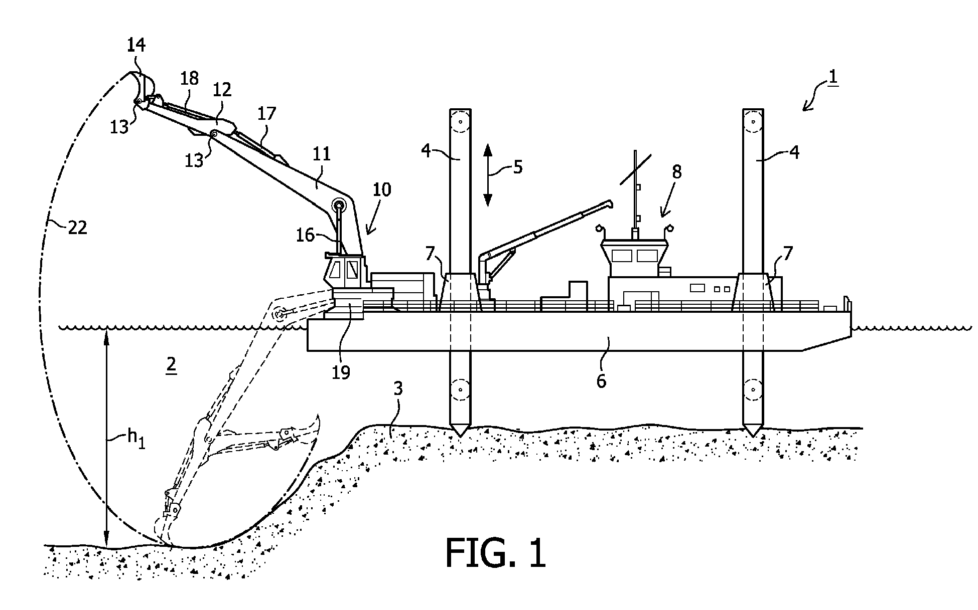 Patent EP2322728A2 - Backhoe dredger for dredging soil material under ...