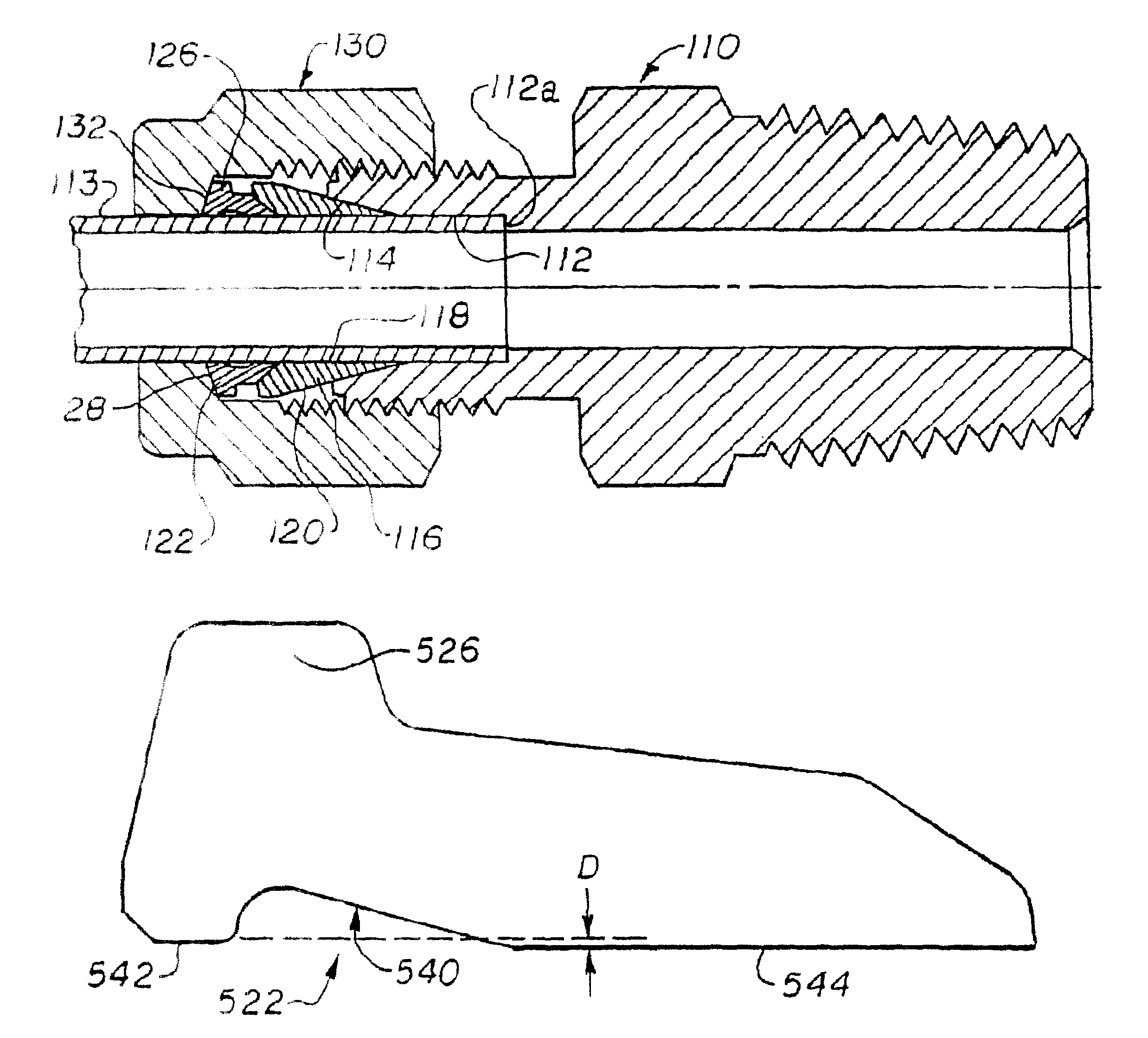 Patent US7240929 - Ferrule with plural inner diameters - Google Patents