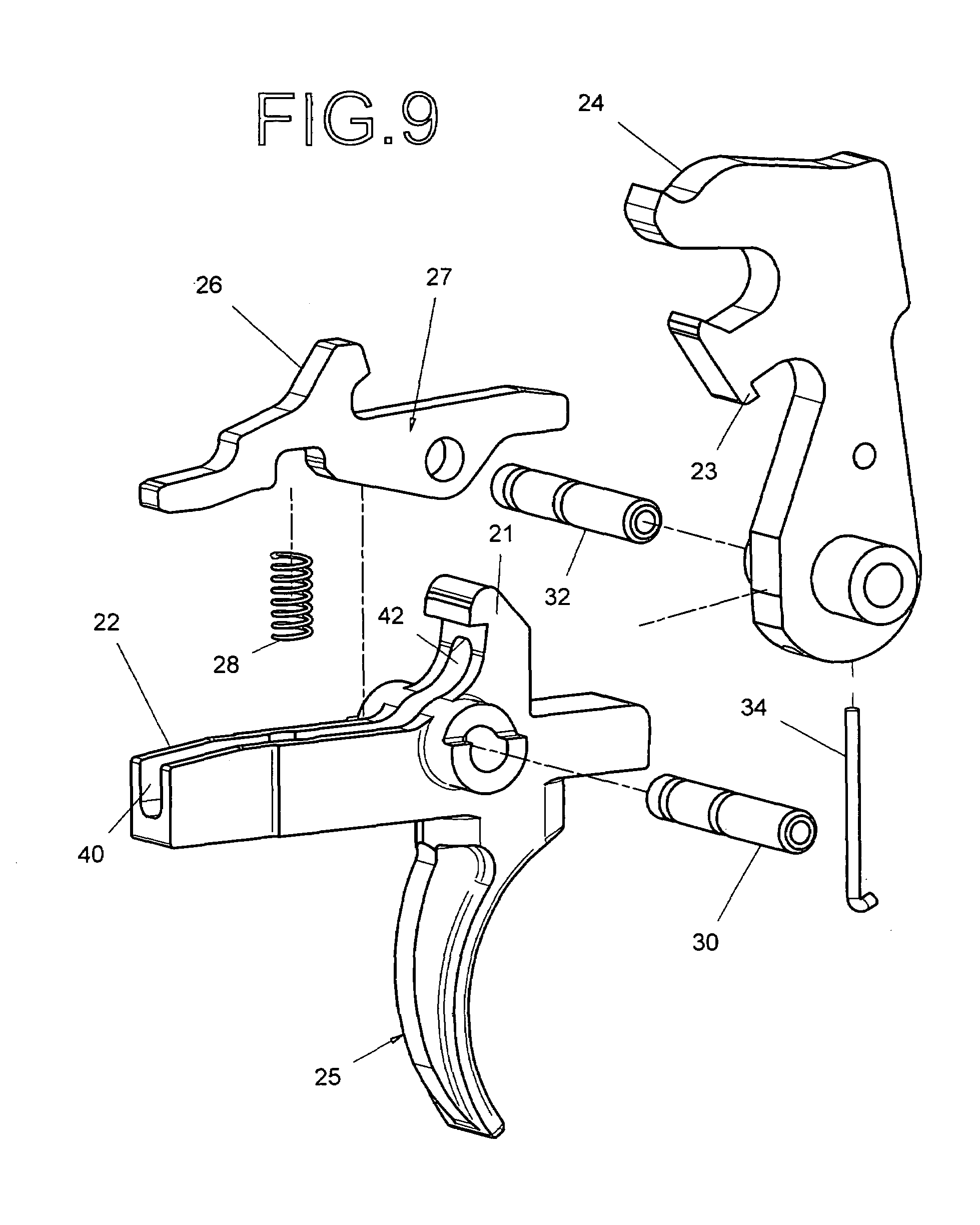 Trigger Drawing Patents Claims Sketch Coloring Page