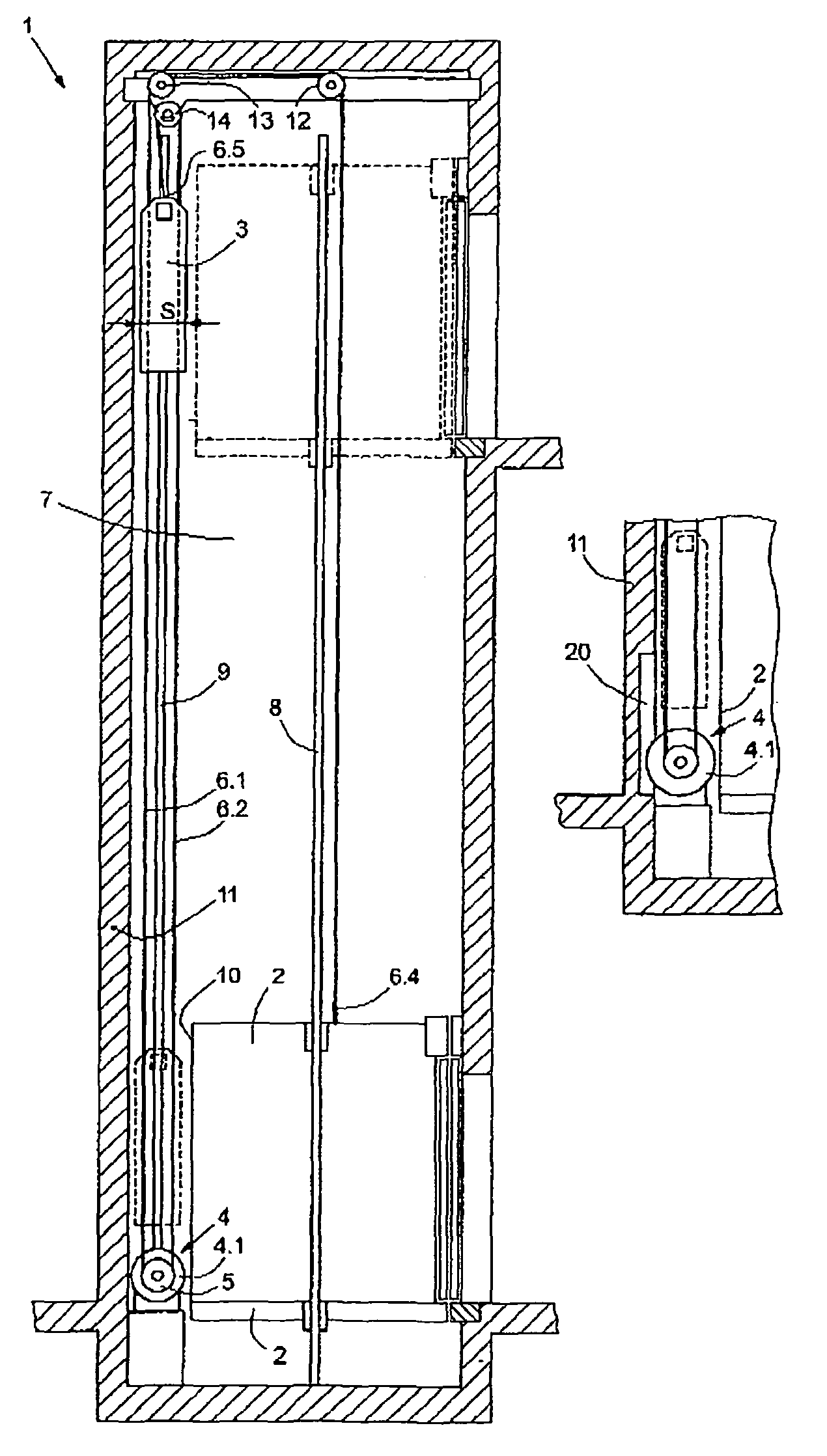 People Elevator Cross Section Illustration