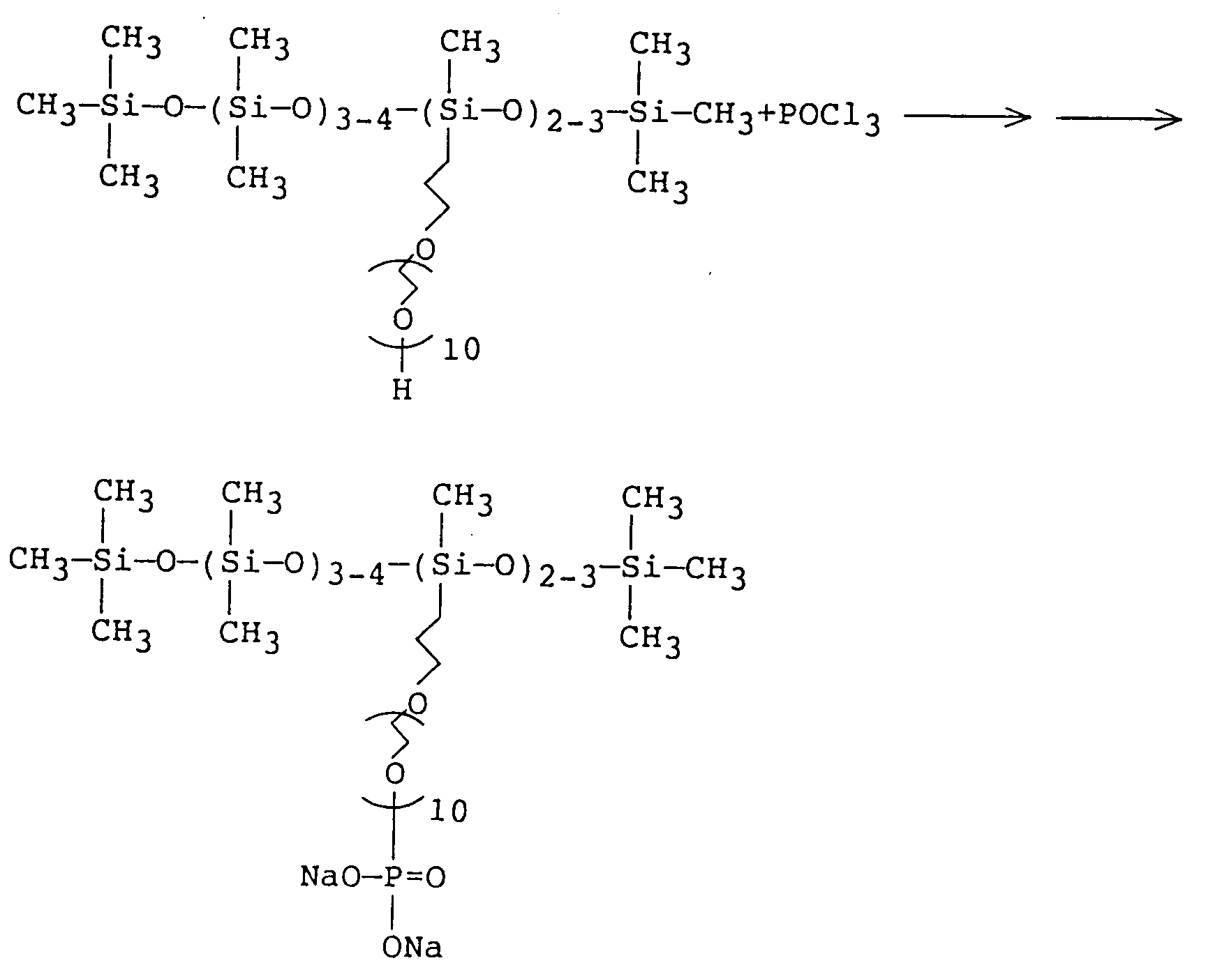 EP0659804A1 - Organo(poly)siloxane modified with phosphoric ester and ...