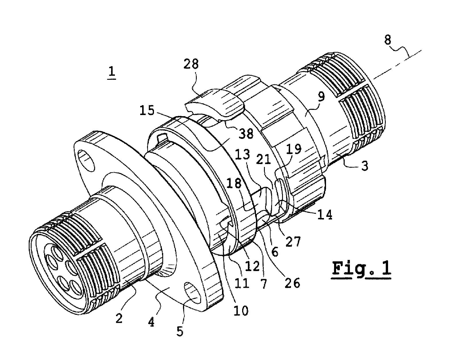 EP1154169A1 - Connector assembly with a lock of the bayonet type ...