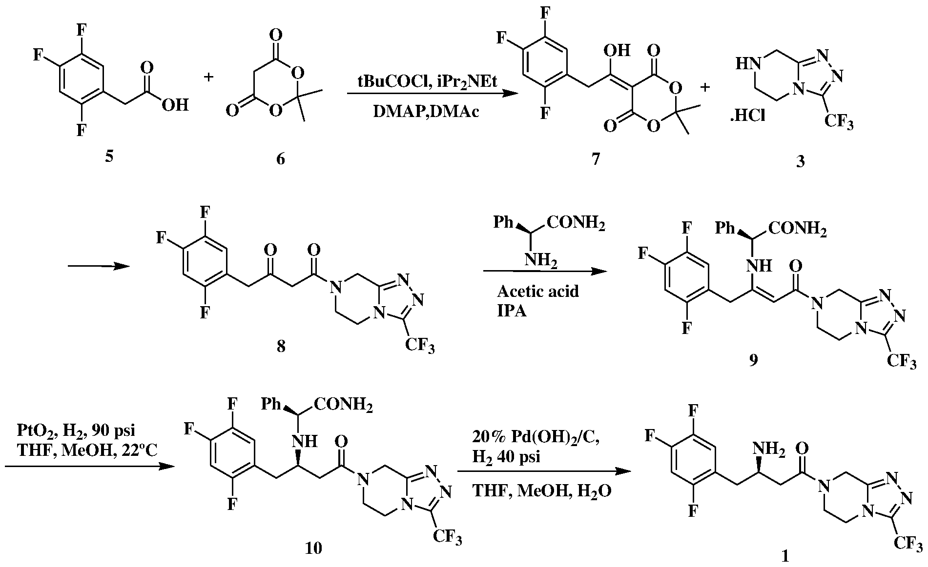 WO2015162506A1 - Process for the preparation of sitagliptin and novel ...