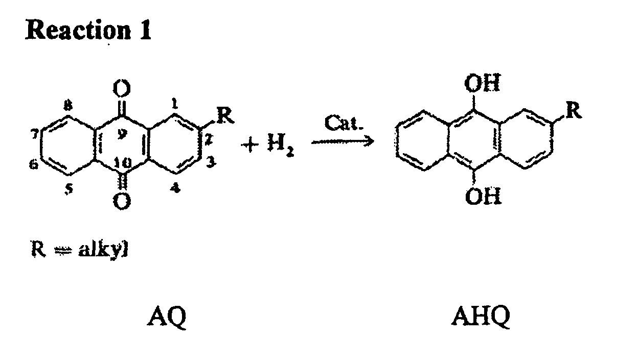 EP1261546B1 - Regeneration of a working solution in a hydrogen peroxide ...