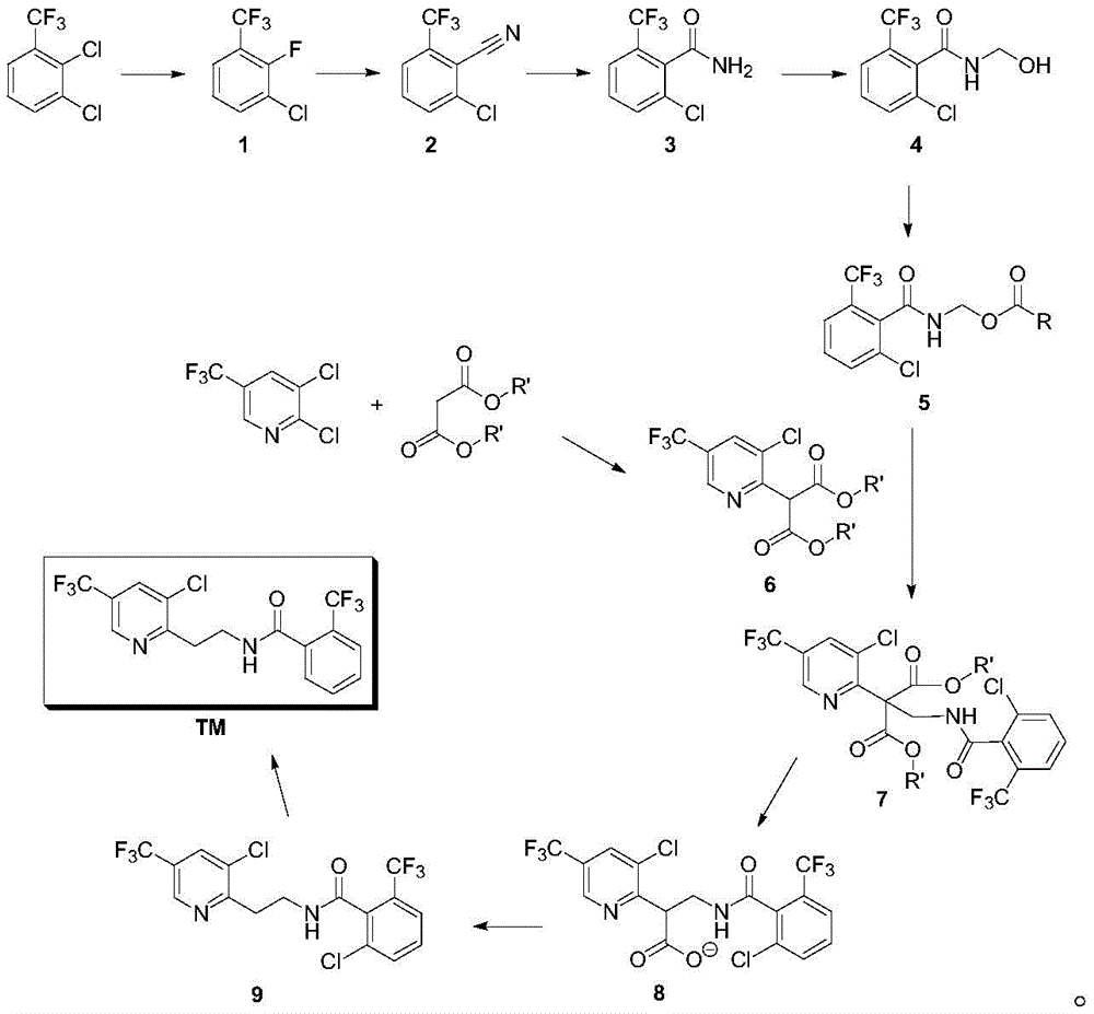 CN113620867A - Synthesis method of fluopyram - Google Patents