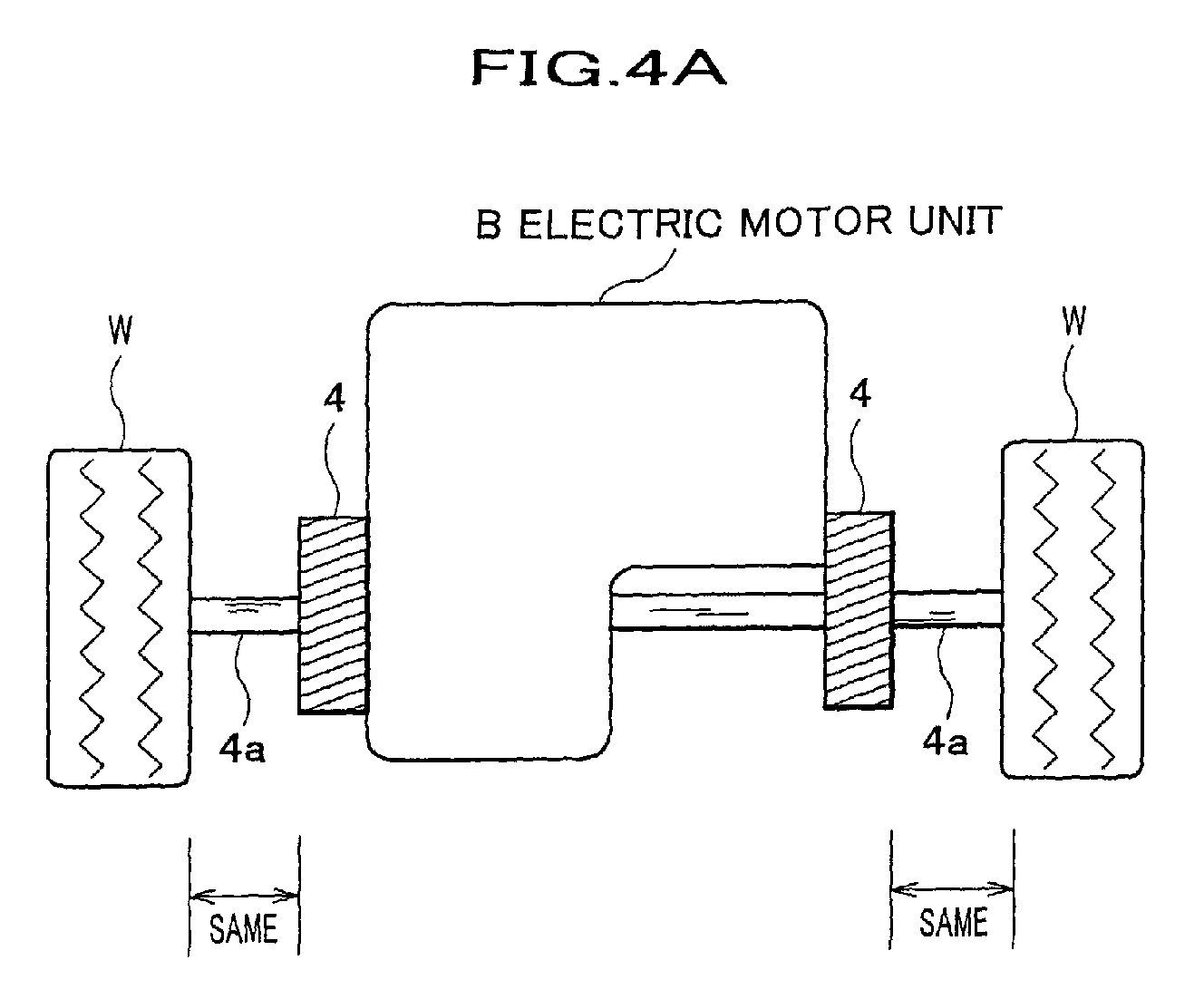 EP1288050A1 - Motor structure of an electric vehicle - Google Patents