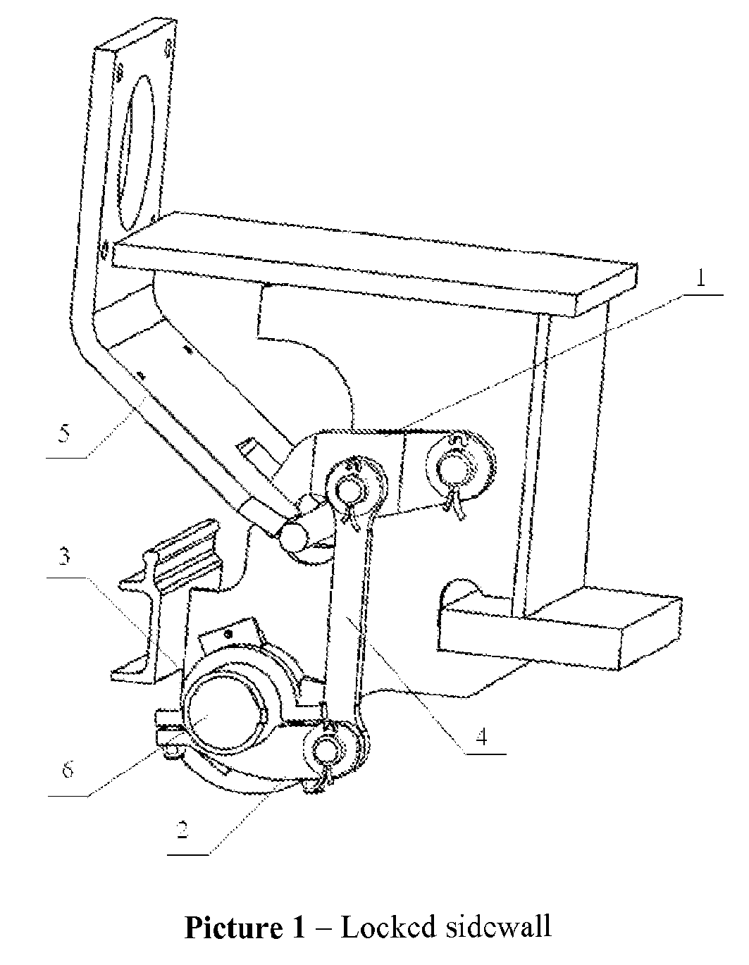 EP2325066A2 - Mechanism for locking the sidewall of a railway freight ...