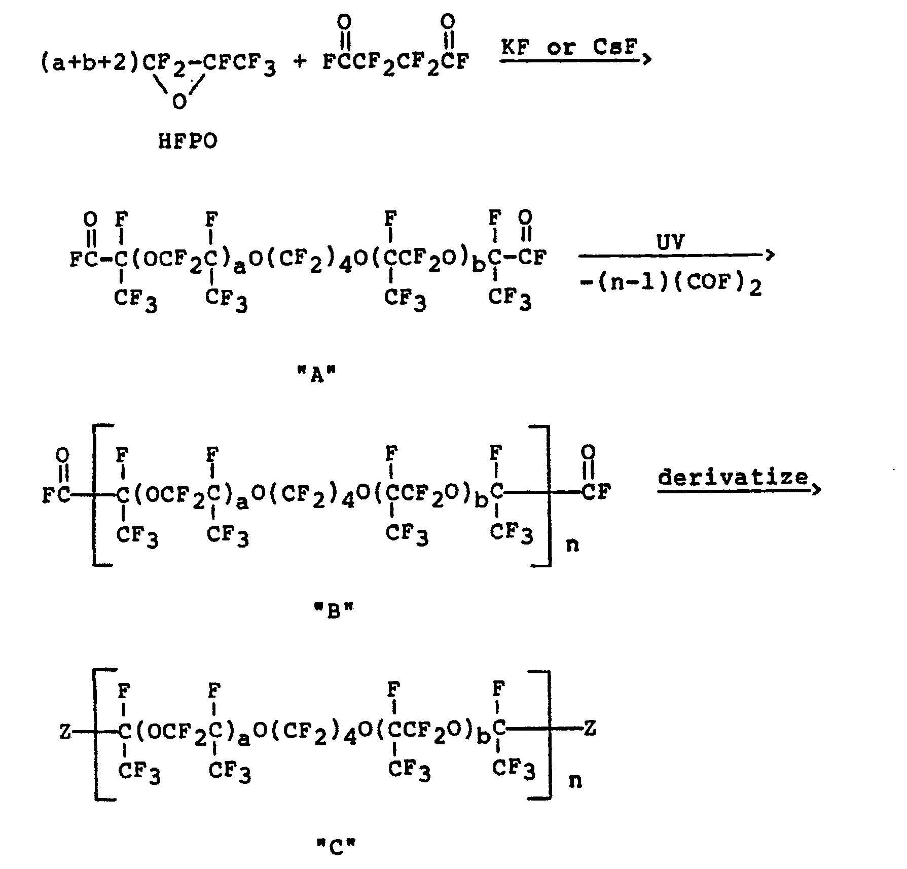 EP0151877B1 - Perfluoropolyether oligomers and polymers - Google Patents