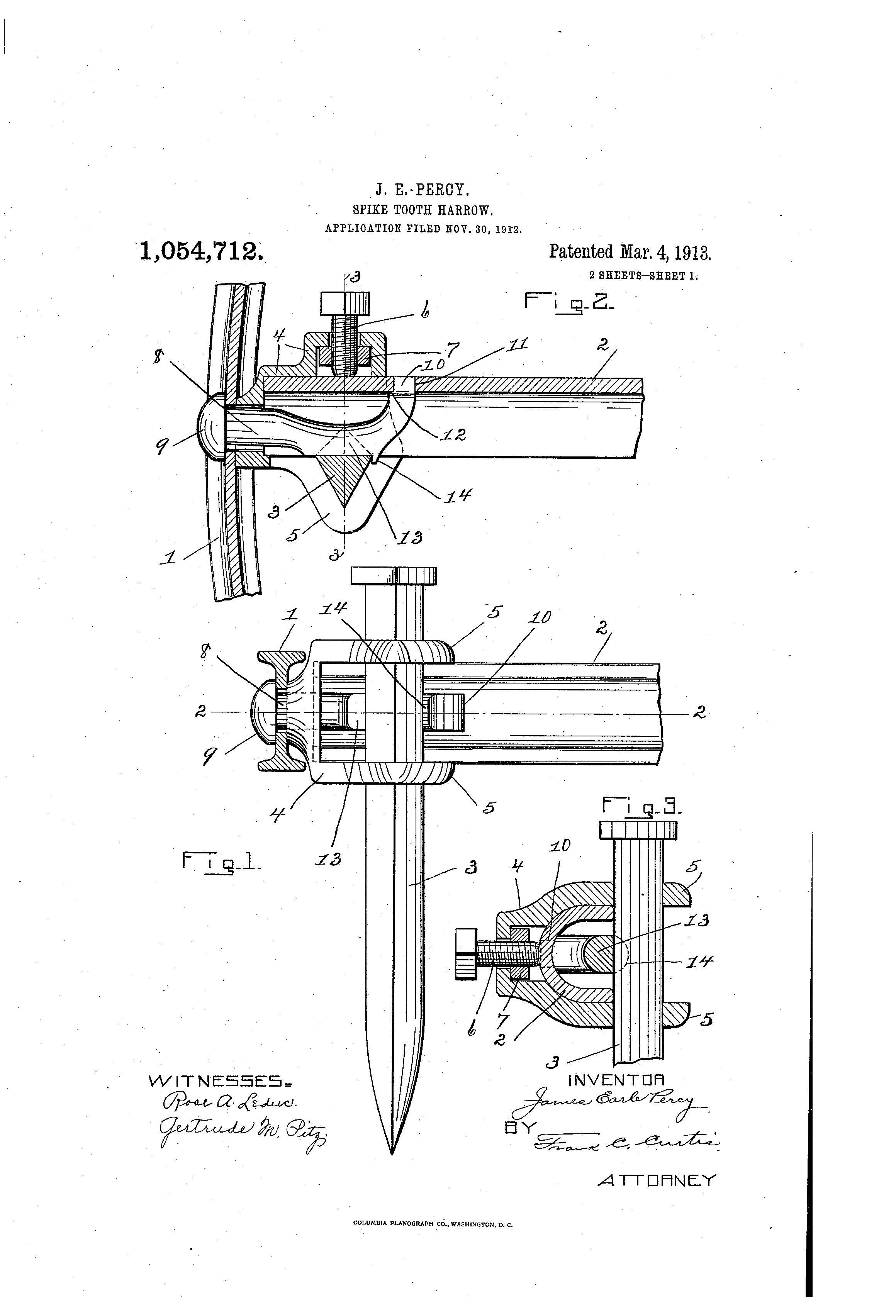Tooth Harrow Spike Patents Sketch Coloring Page
