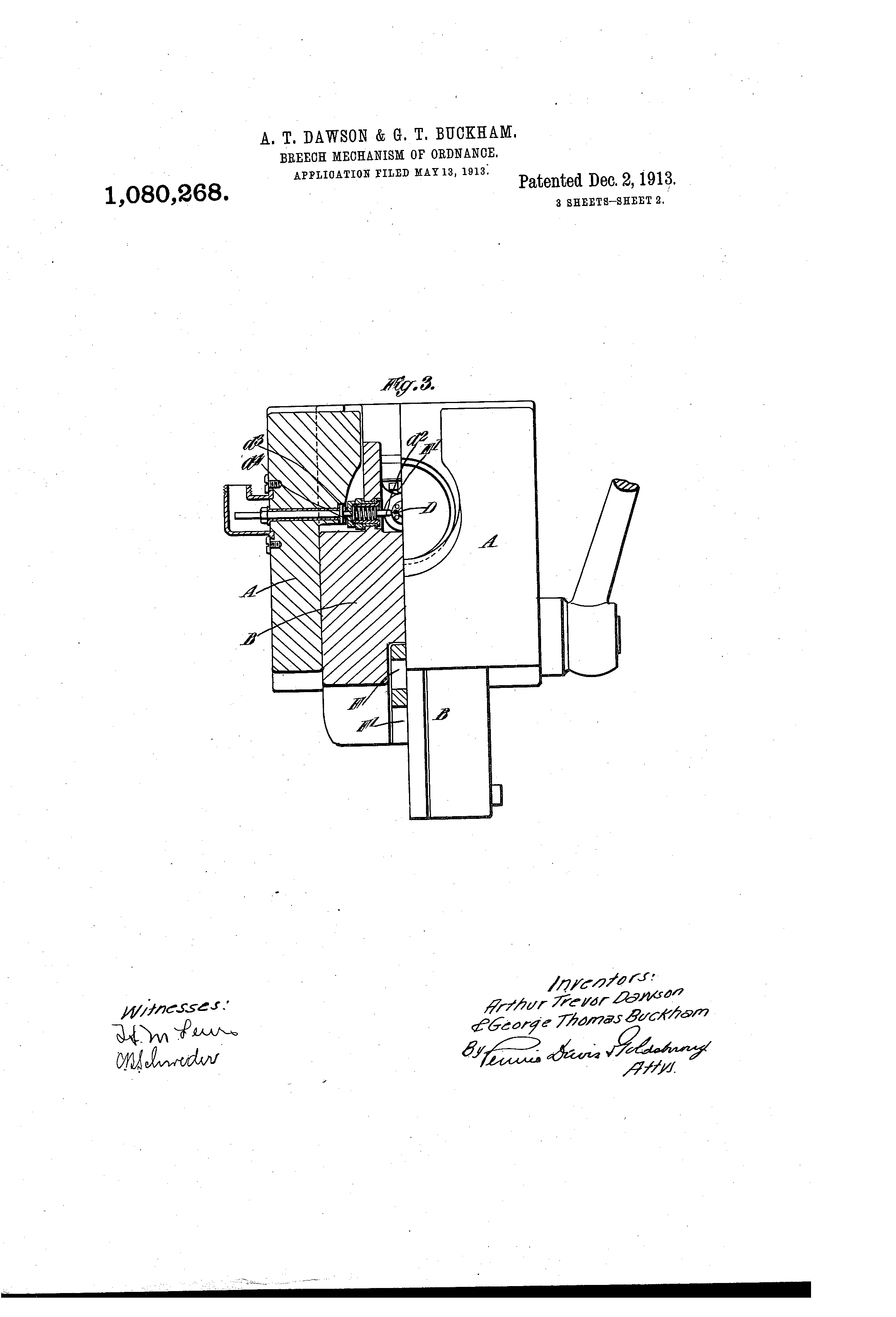 Patent US1080268 - Breech mechanism of ordnance. - Google Patents