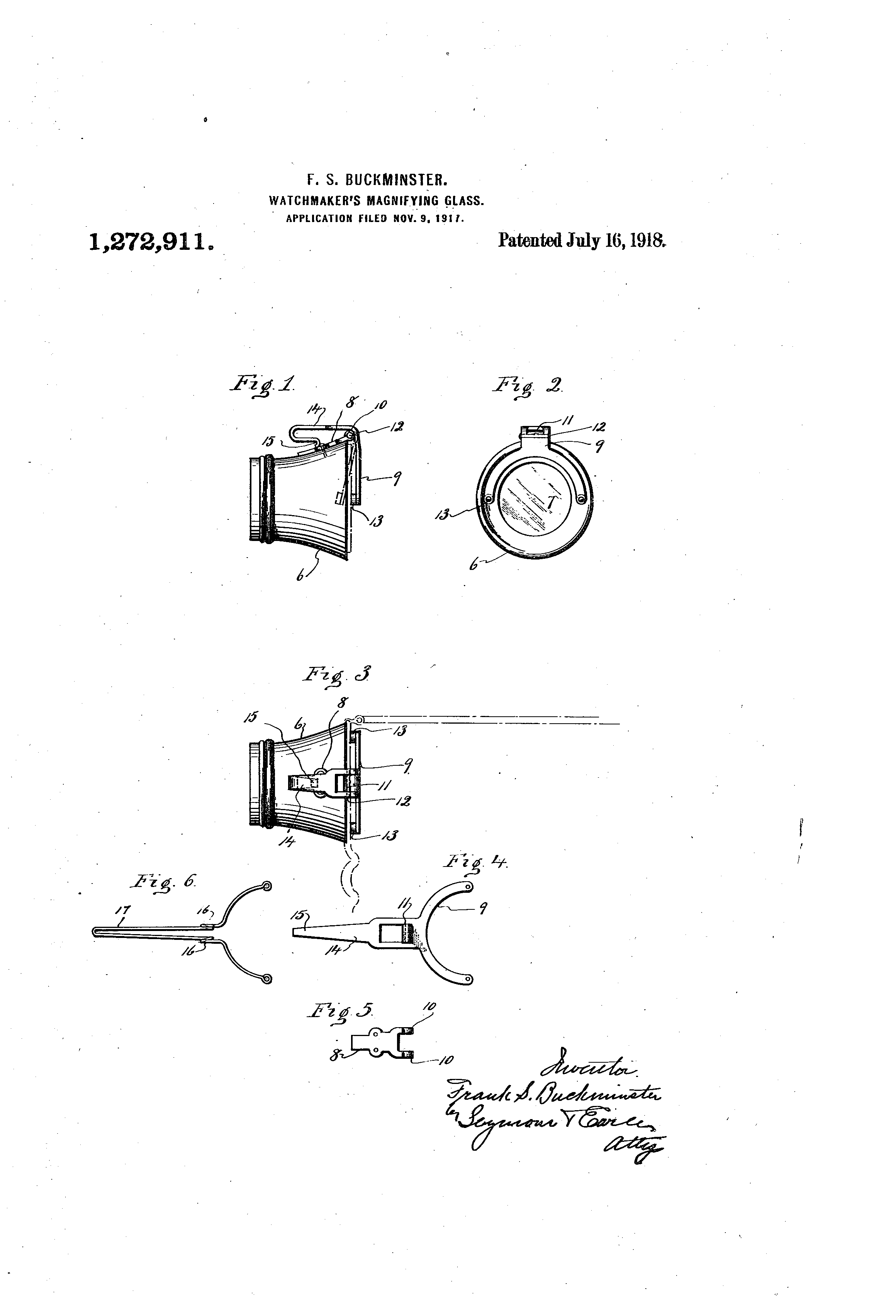 Patent Tool Eye Loop by Frank S. Buckminster Issued Jul 16, 1918