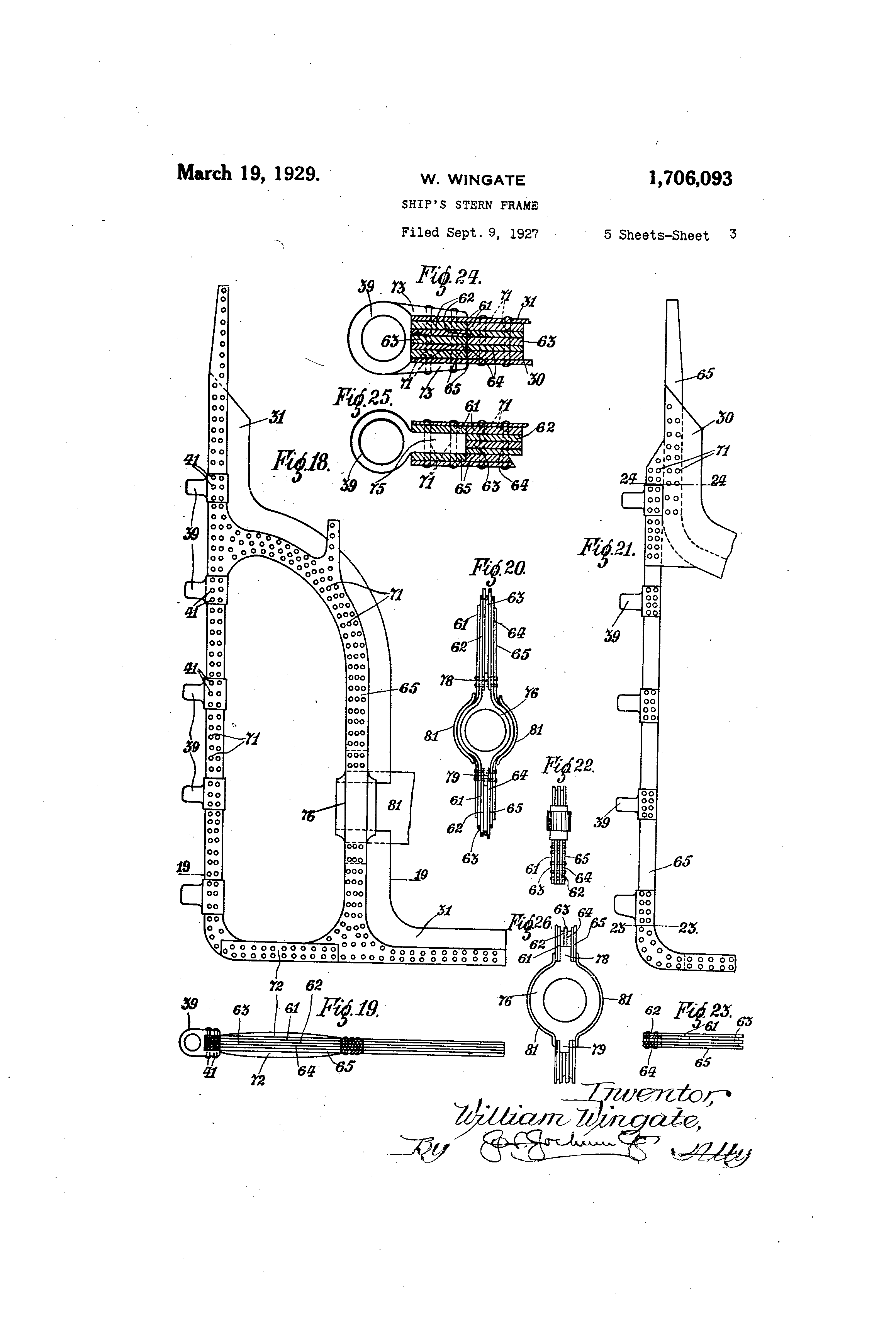 Patent US1706093 - Ship's stern frame - Google Patents