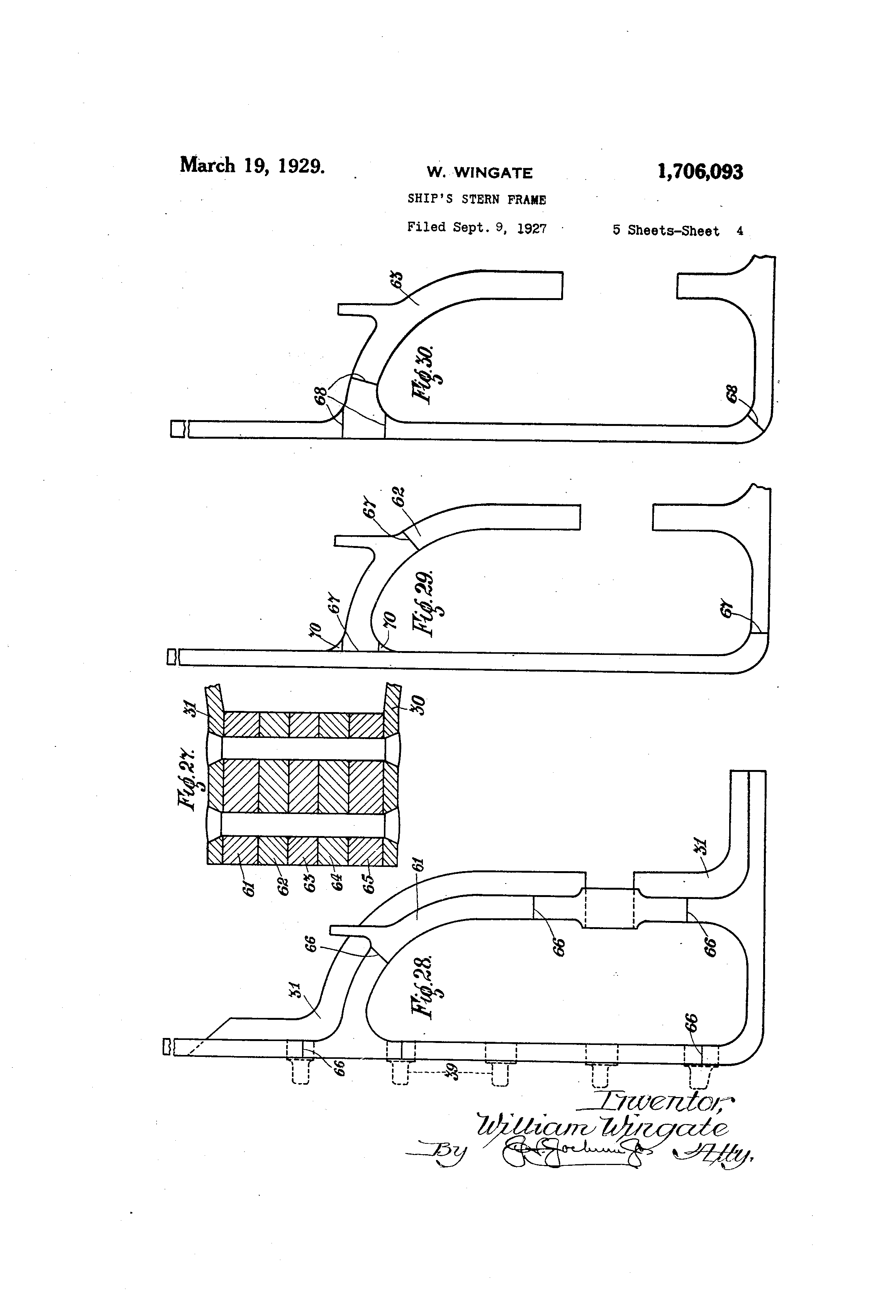 Patent US1706093 - Ship's stern frame - Google Patents