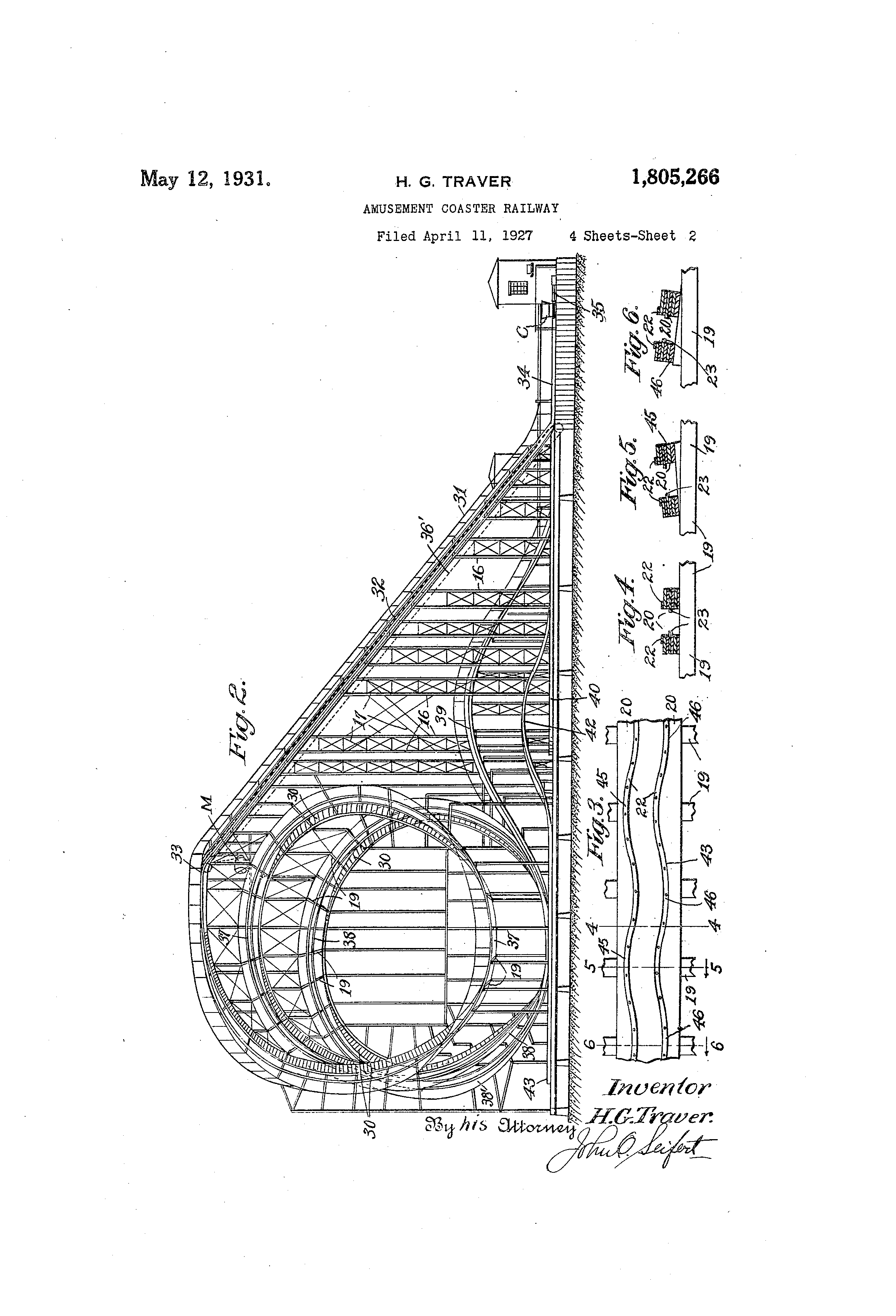 File:Harry G. Traver Cyclone roller coaster patent.png - Wikimedia Commons