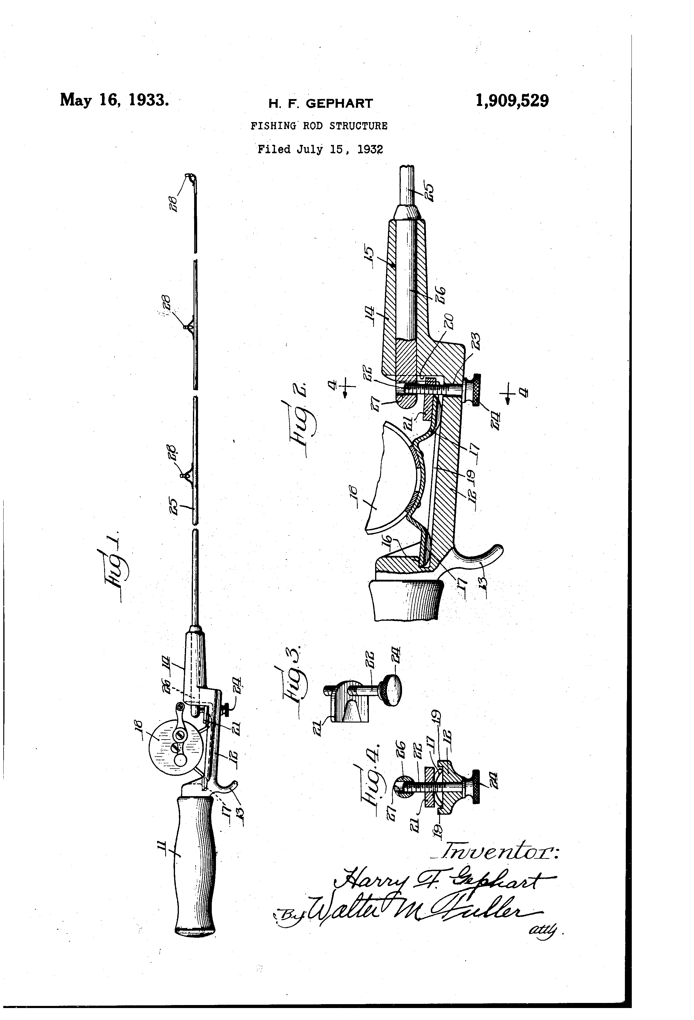 Patent US1909529 - Fishing rod structure - Google Patents