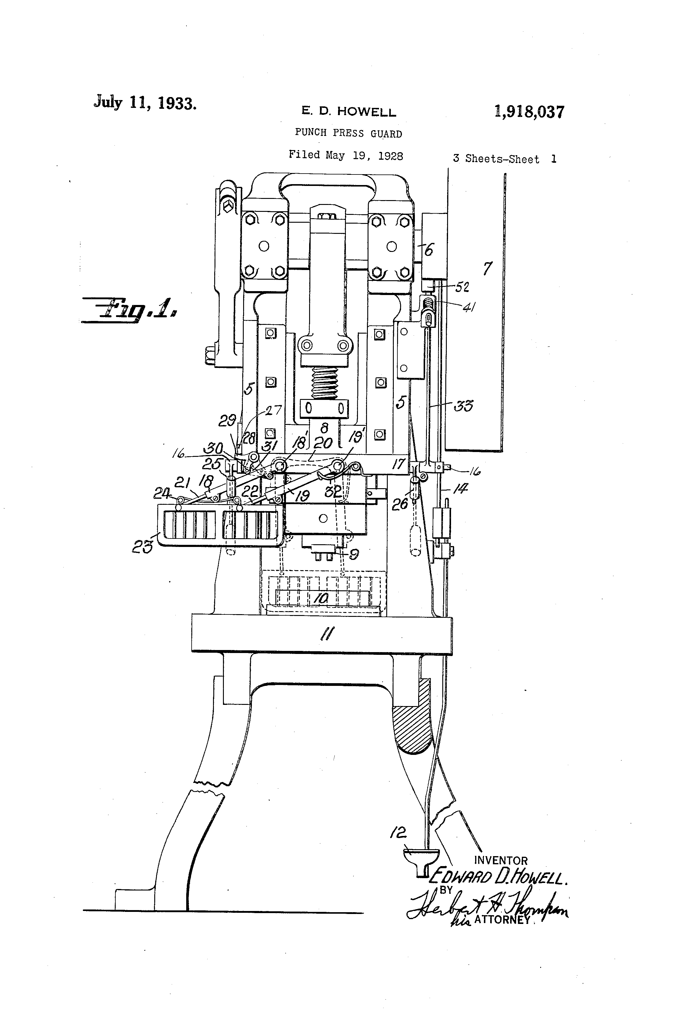 Patents Punch Press Sketch Coloring Page
