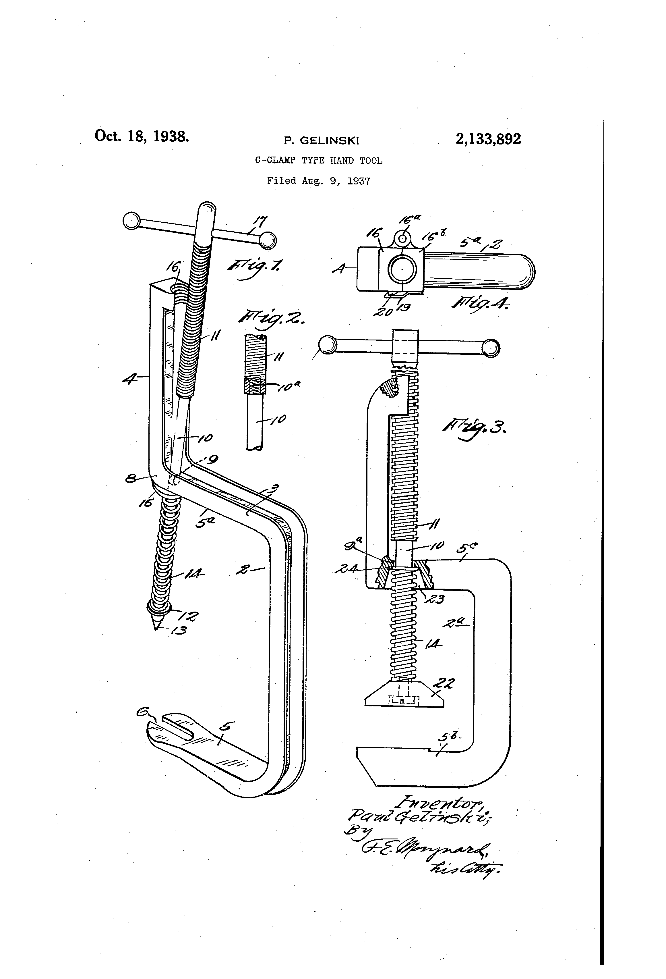 Patents Tool Clamp Hand Drawing Sketch Coloring Page