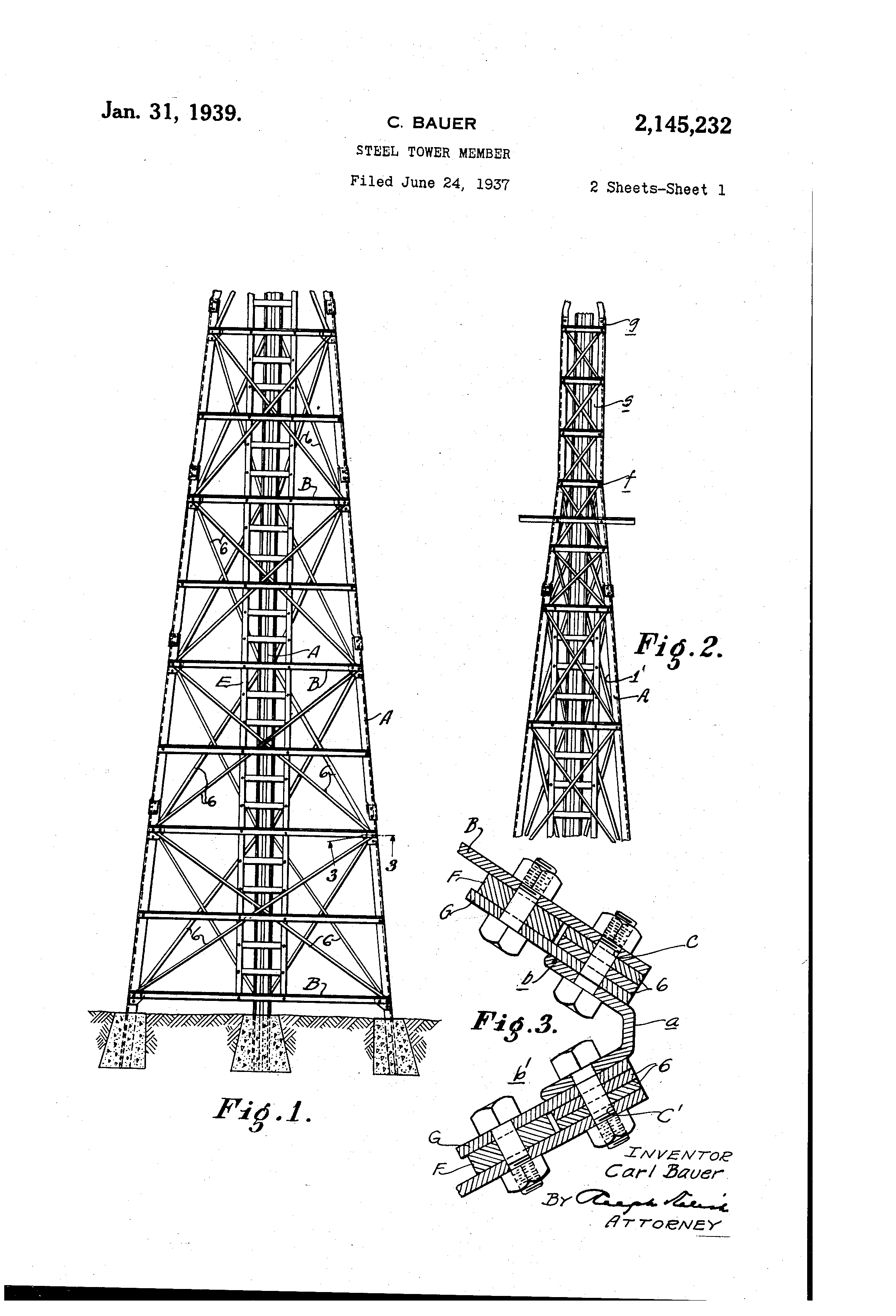 Tower Steel Patents Drawing Sketch Coloring Page
