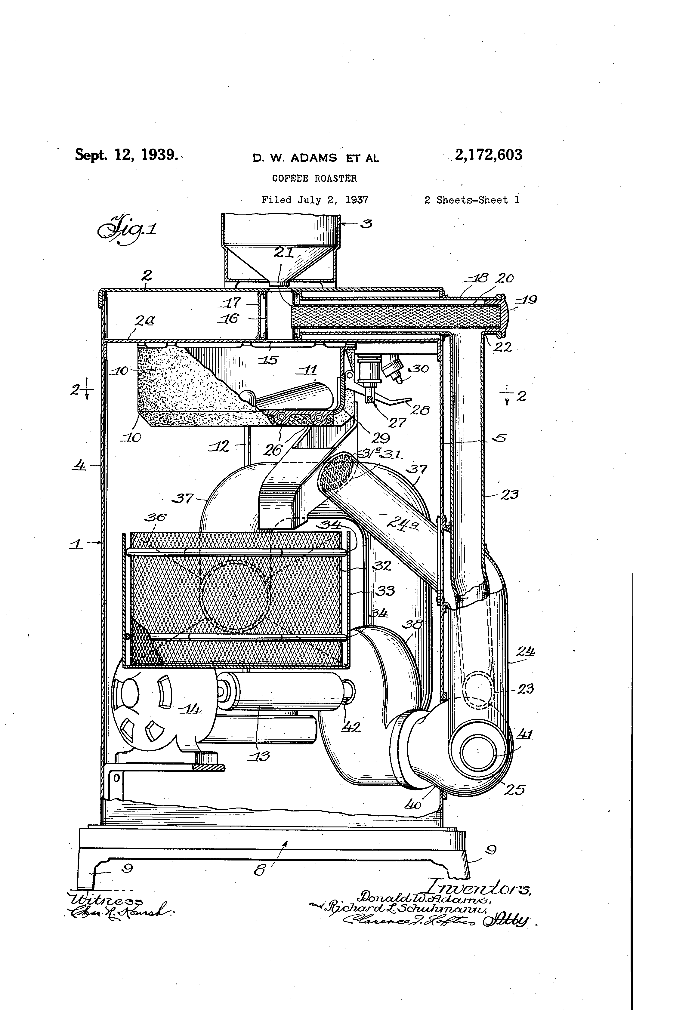 Patent Coffee Roaster Drawing Patents Sketch Coloring Page