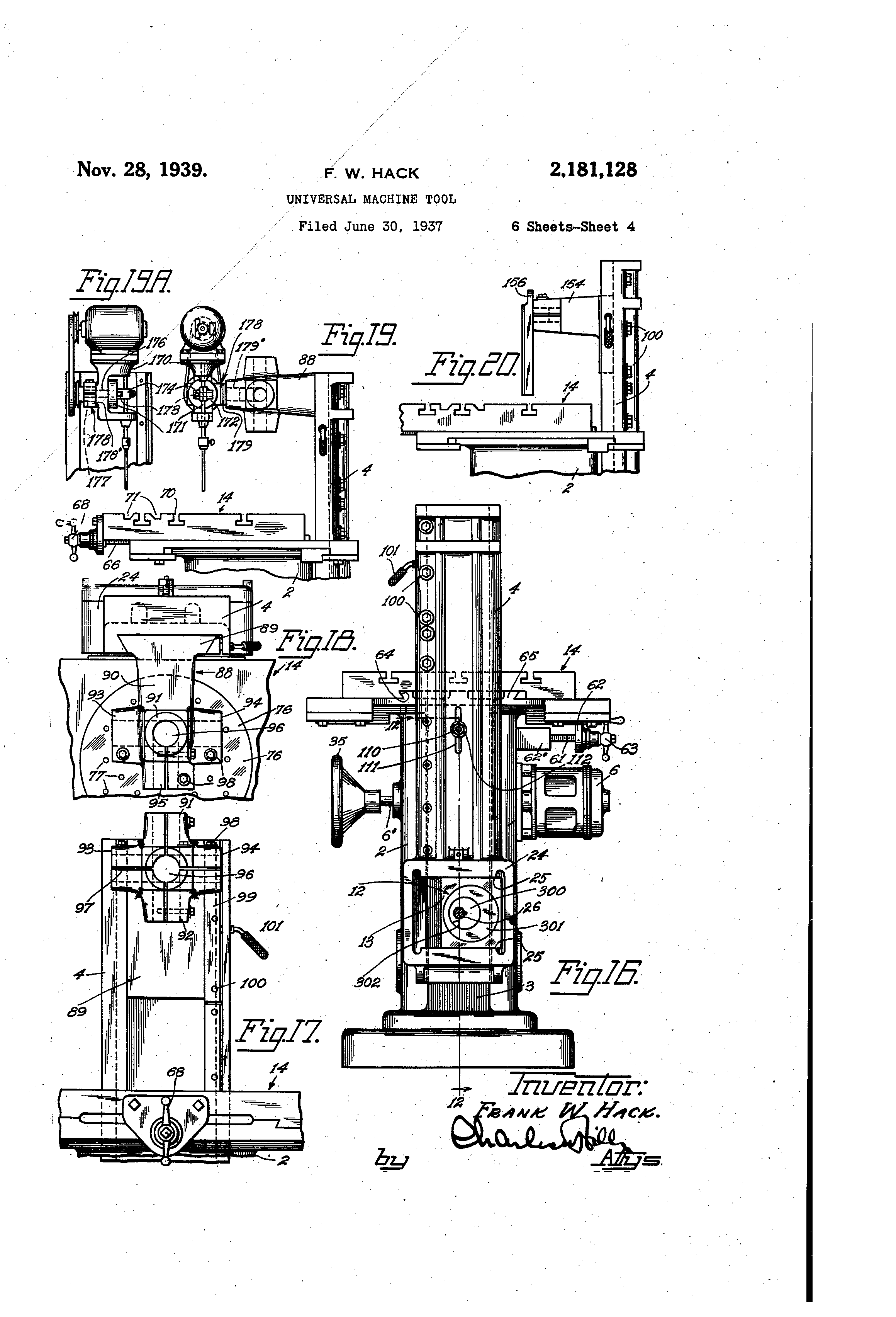 Patent US2181128 - Universal machine tool - Google Patents