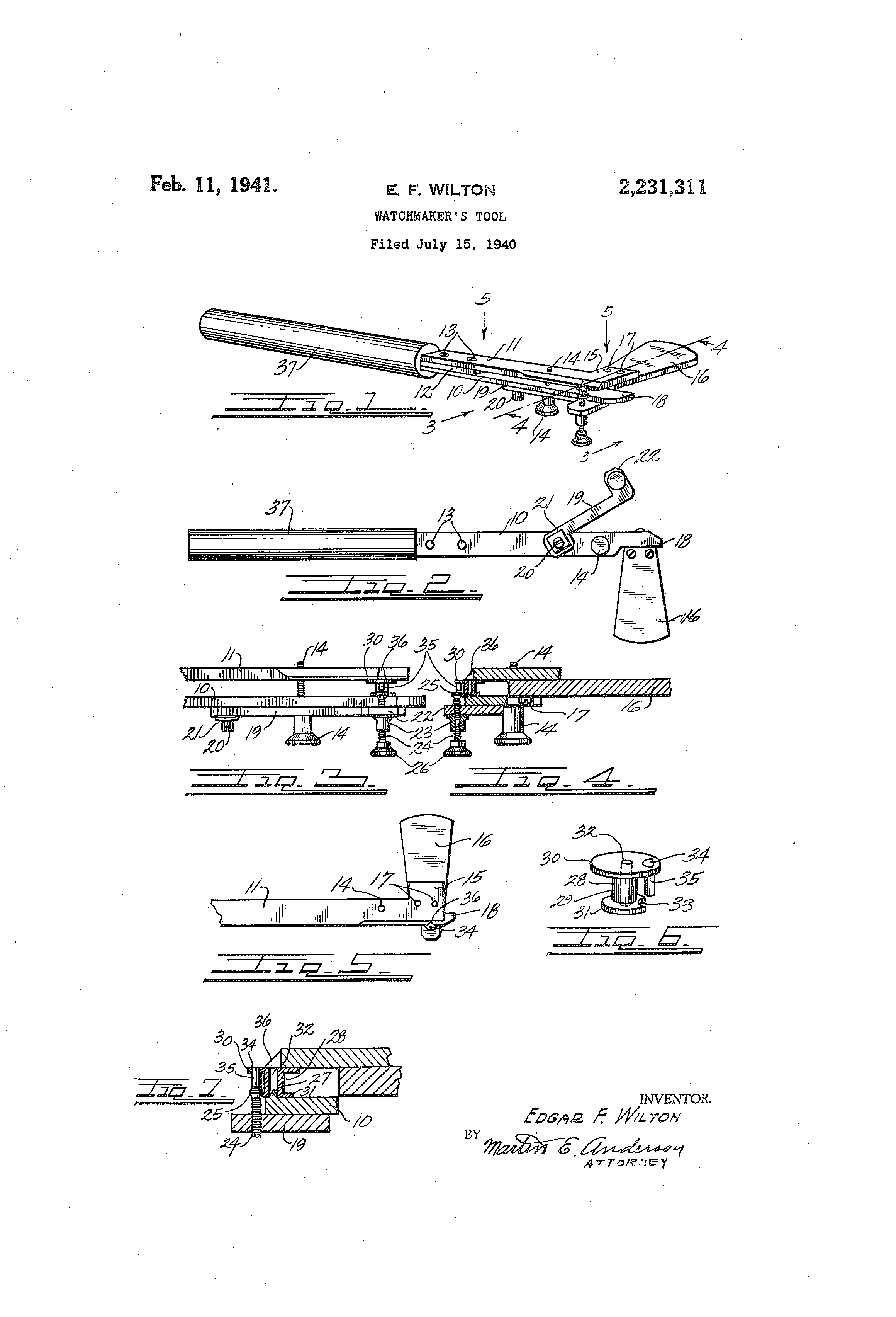 Patent Tool Roller Jewel by Edgar F. Wilton Issued Feb 11, 1941
