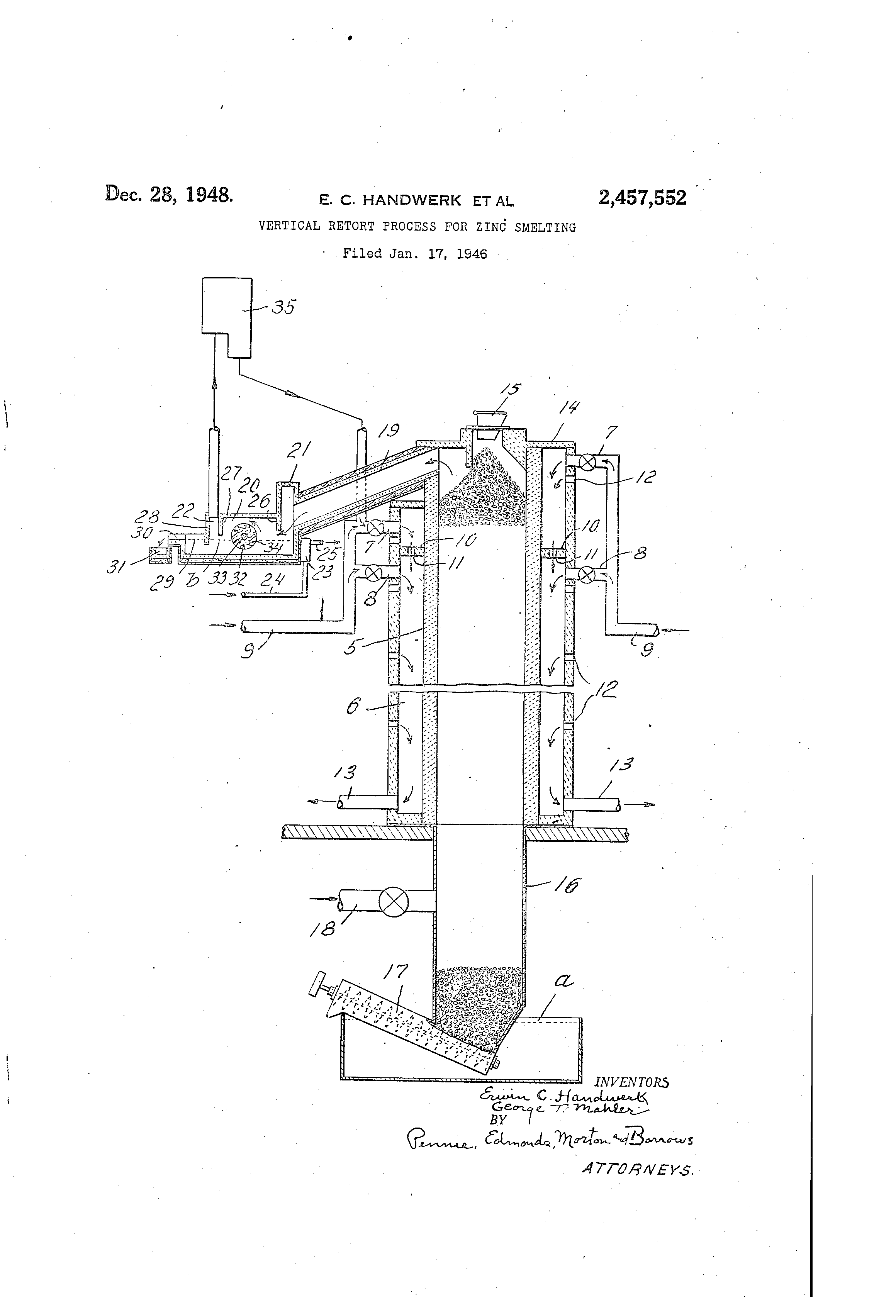 Retort Process Vertical Patents Zinc Smelting Sketch Coloring Page
