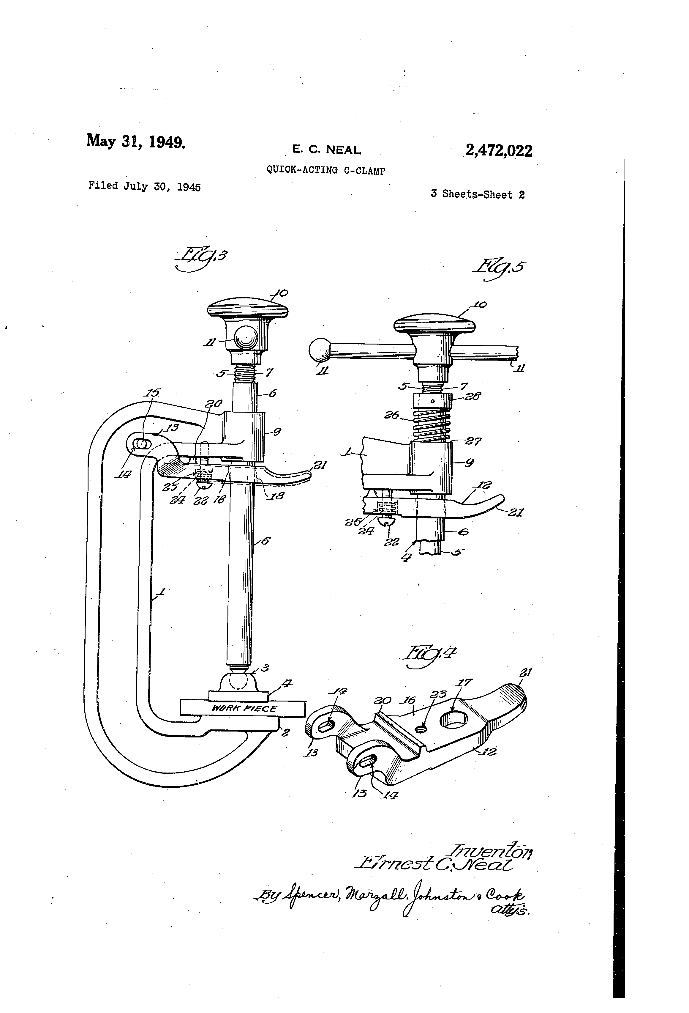 Clamp Patents Drawing Acting Patent Quick Sketch Coloring Page
