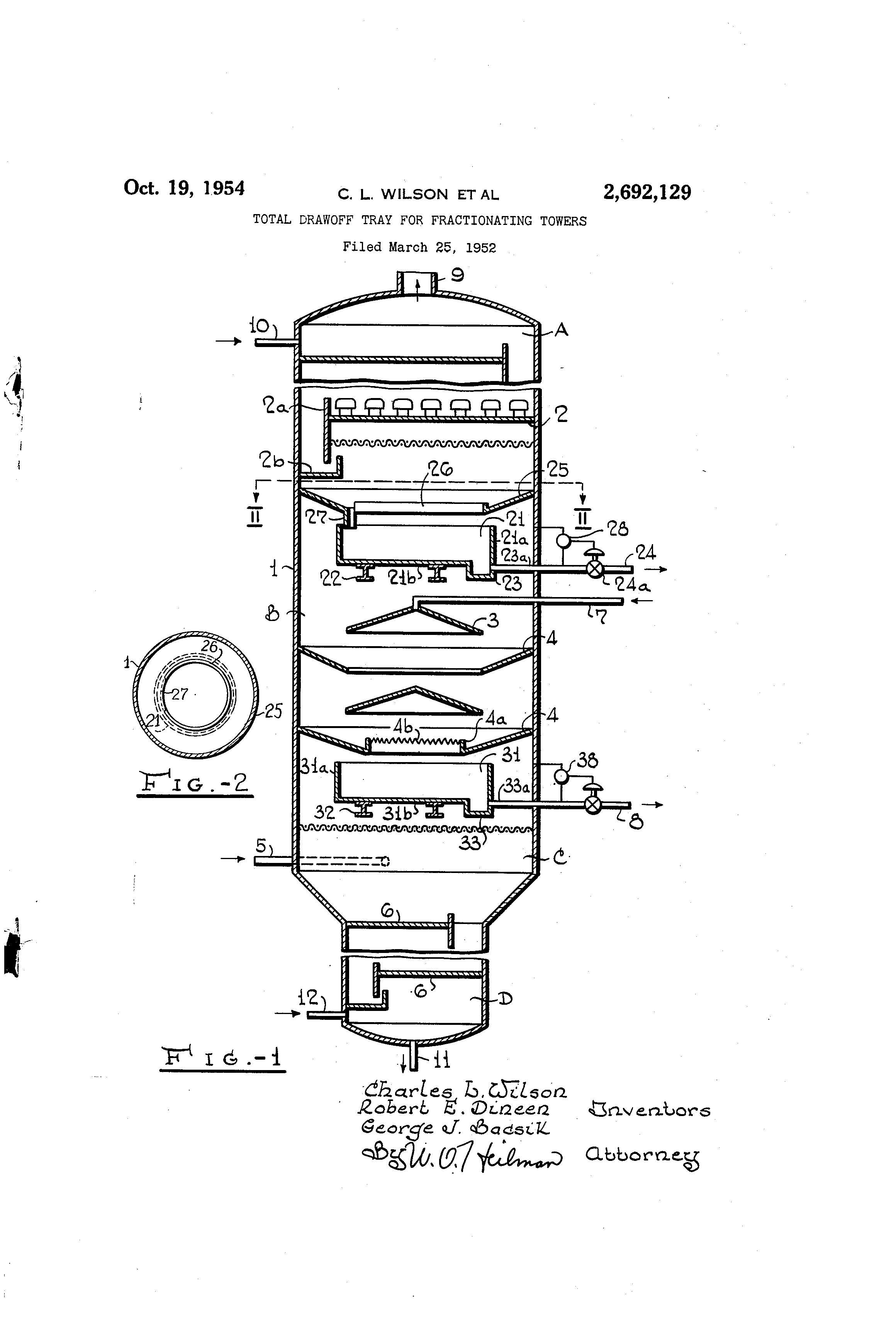Patent US2692129 - Total drawoff tray for fractionating towers - Google ...