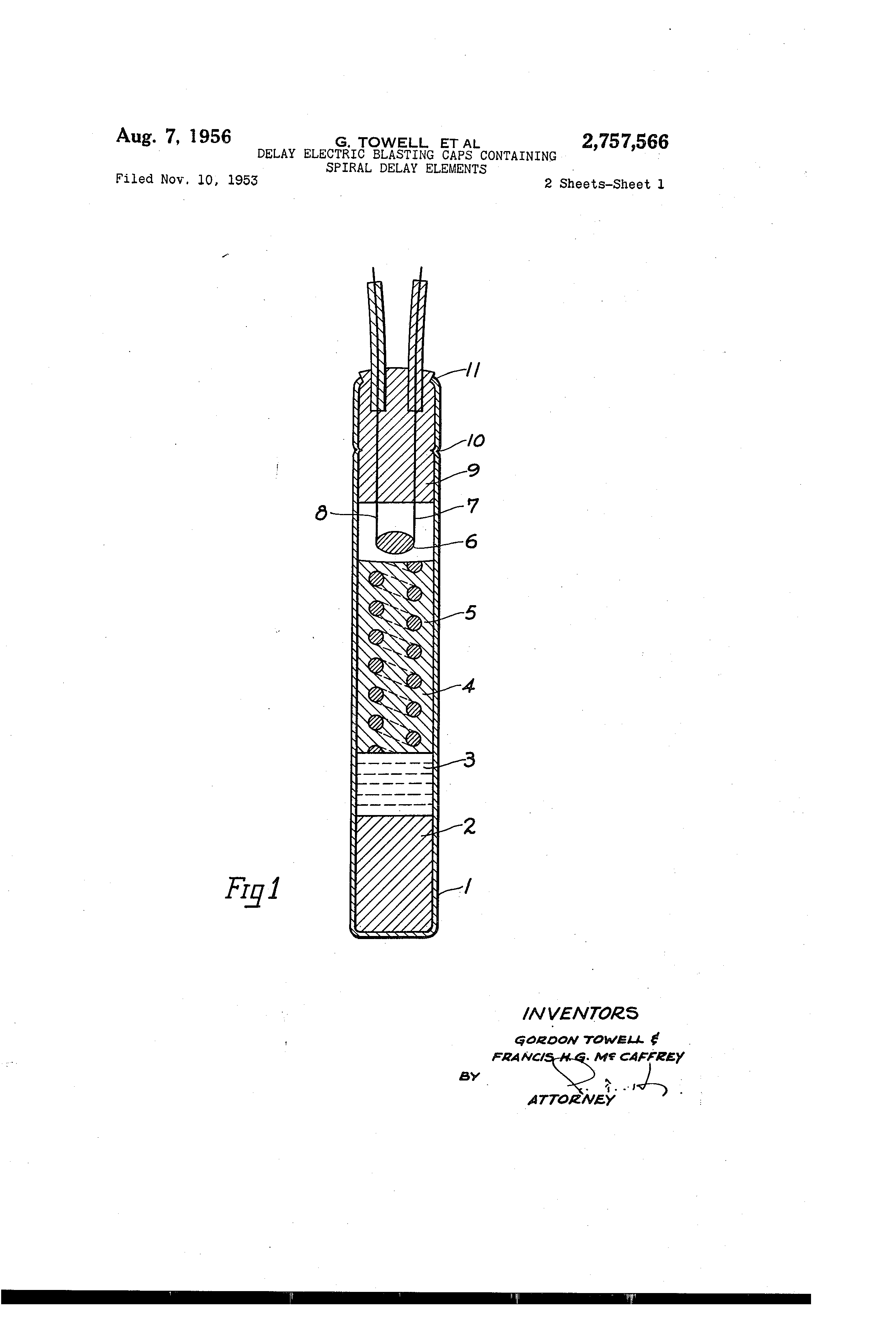 Patent US2757566 - Delay electric blasting caps containing spiral delay ...