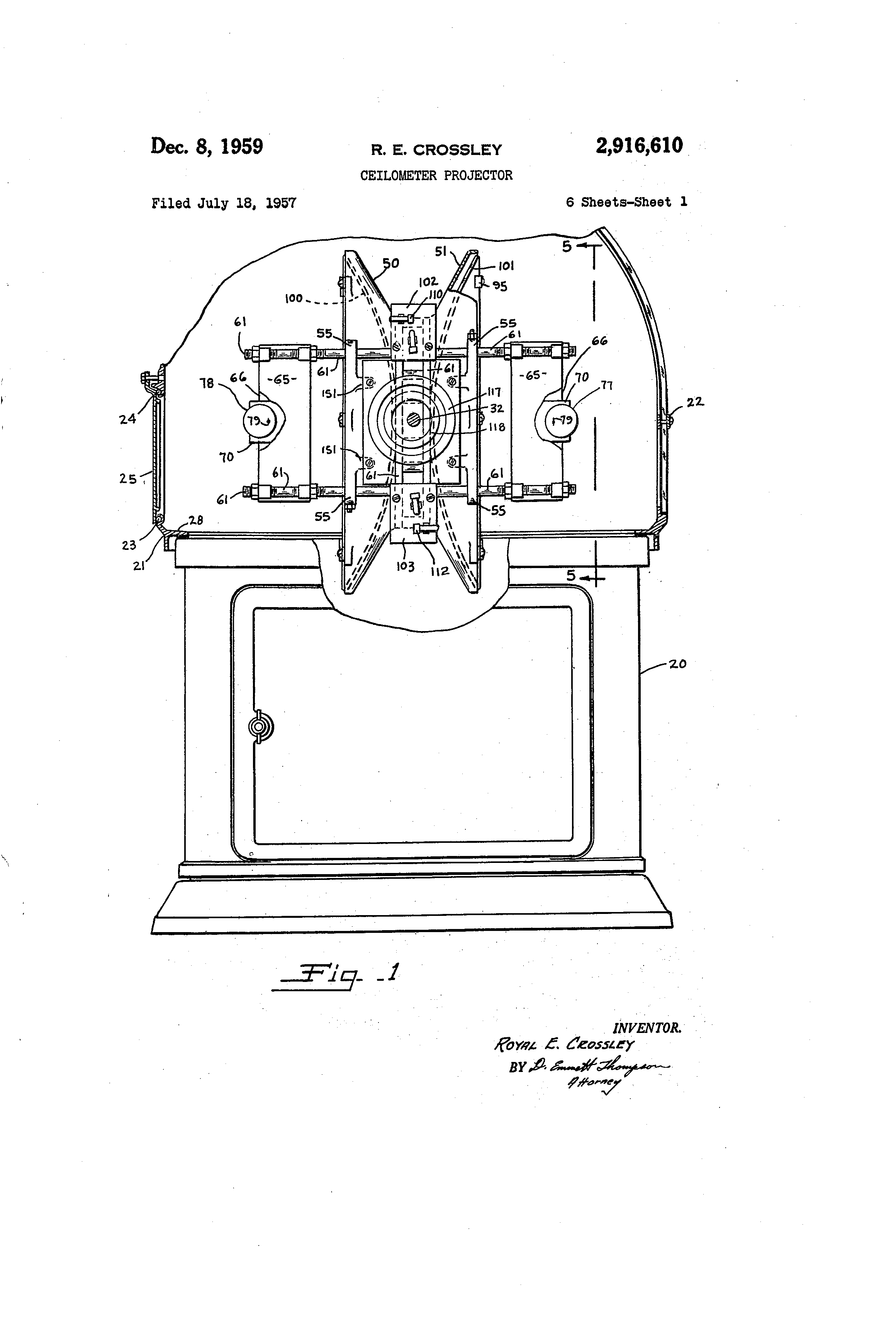 Patent US2916610 - Ceilometer projector - Google Patents