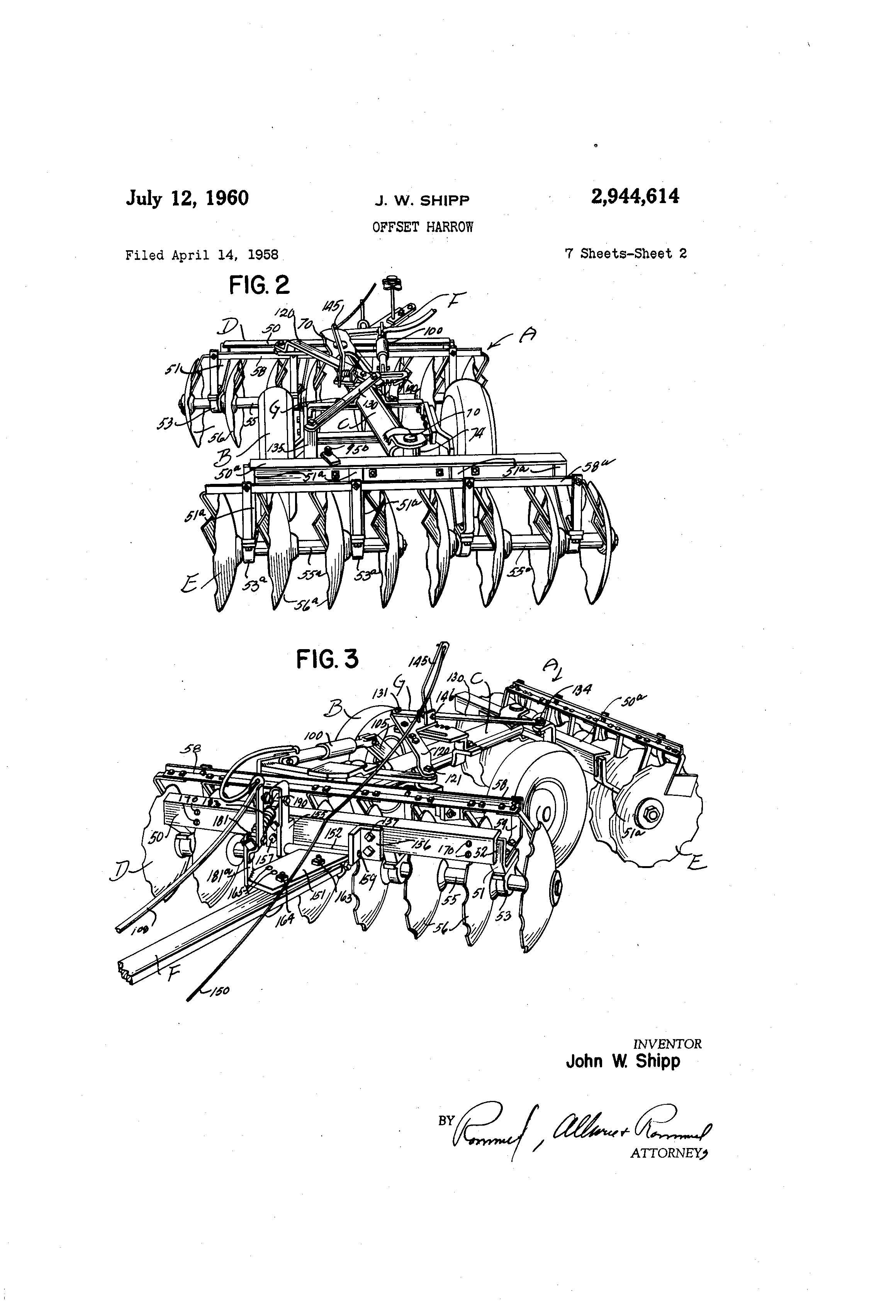 Patent US2944614 - Offset harrow - Google Patents