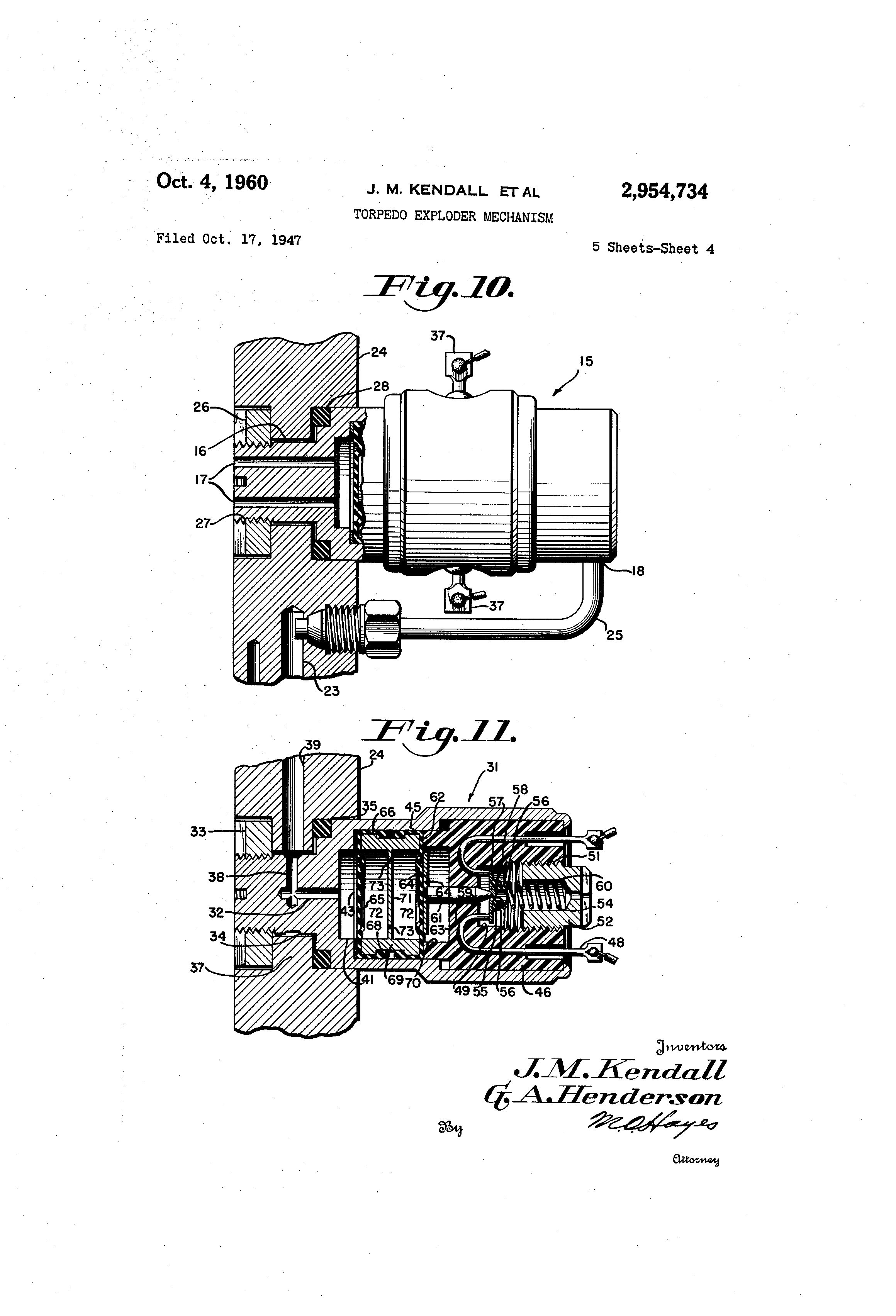 Patent US2954734 - Torpedo exploder mechanism - Google Patents