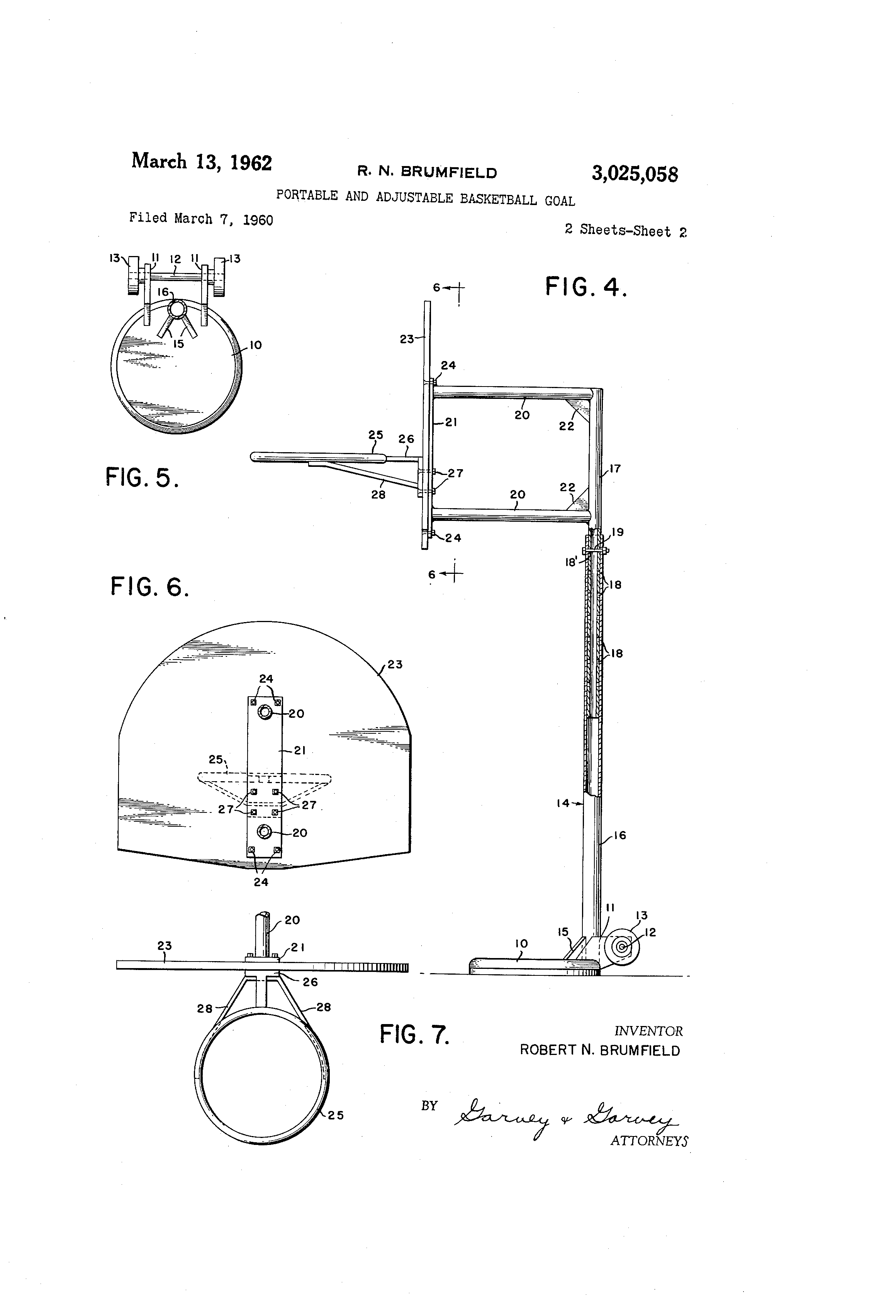 Patent US3025058 Portable And Adjustable Basketball Goal Google Patents patent-us3025058-portable-and-adjustable-basketball-goal-google-patents