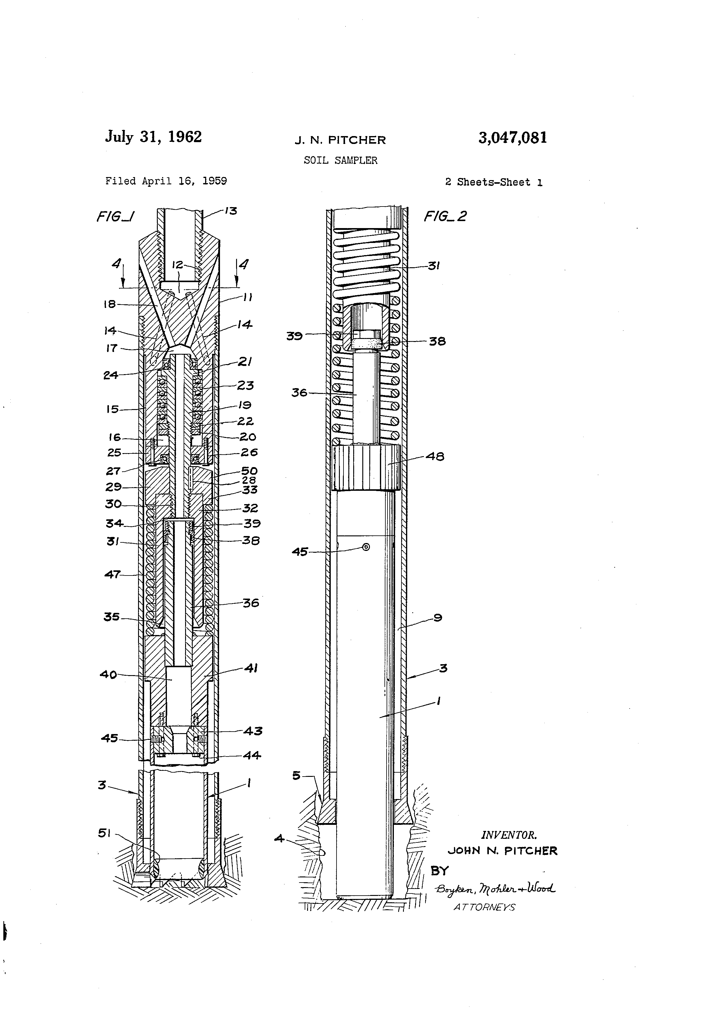 Patent US3047081 - Soil sampler - Google Patents