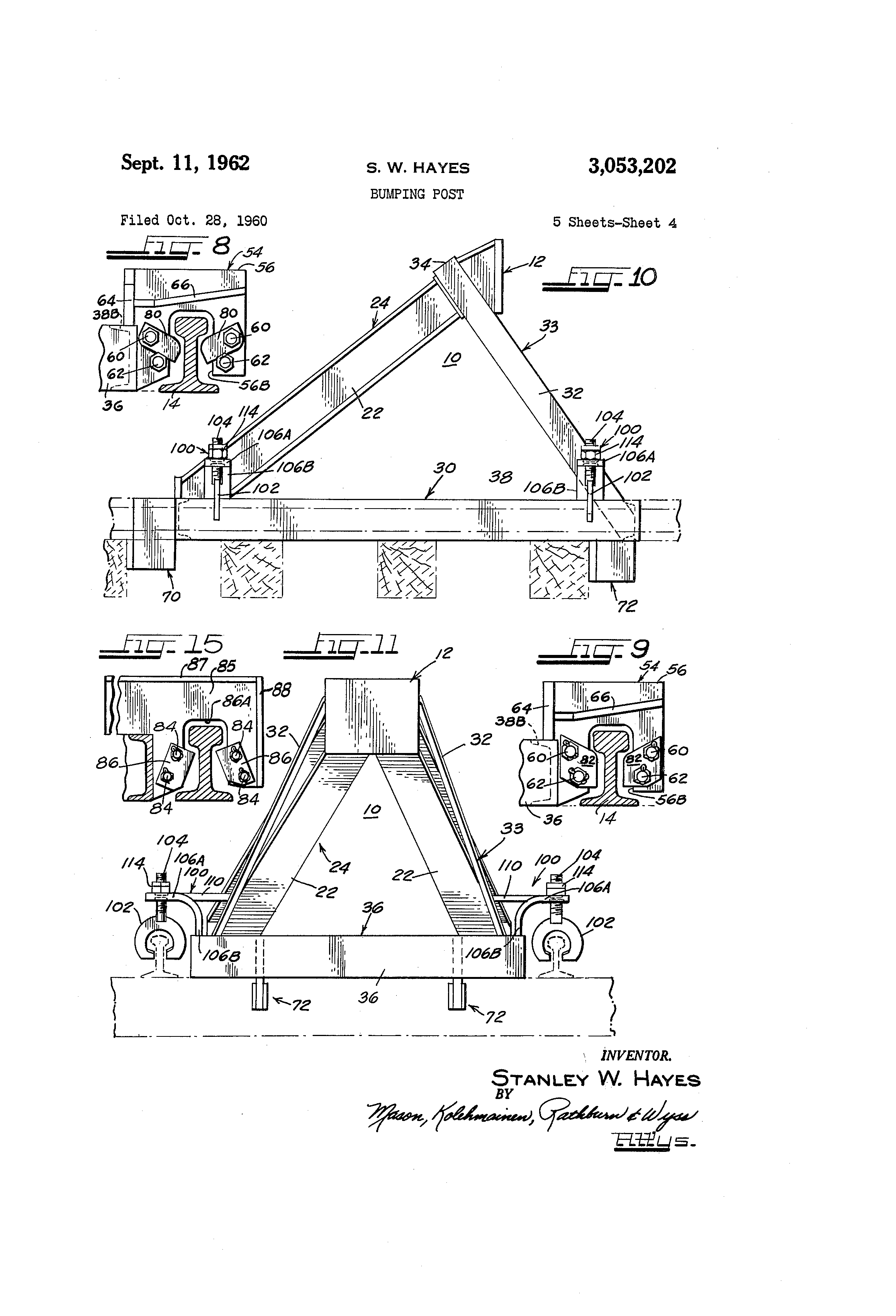 Patent US3053202 - Bumping post - Google Patents