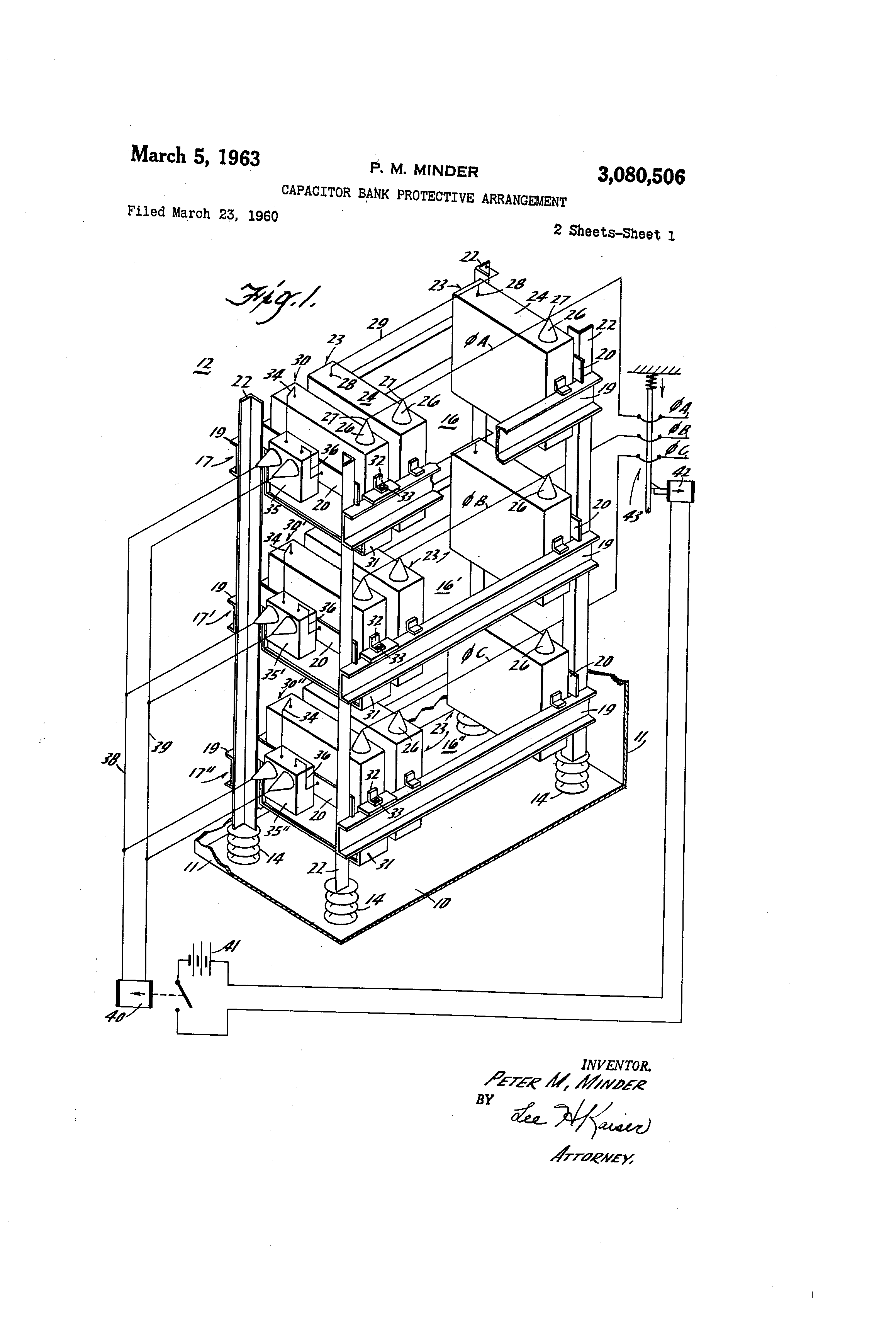 Patent US3080506 - Capacitor bank protective arrangement - Google Patents