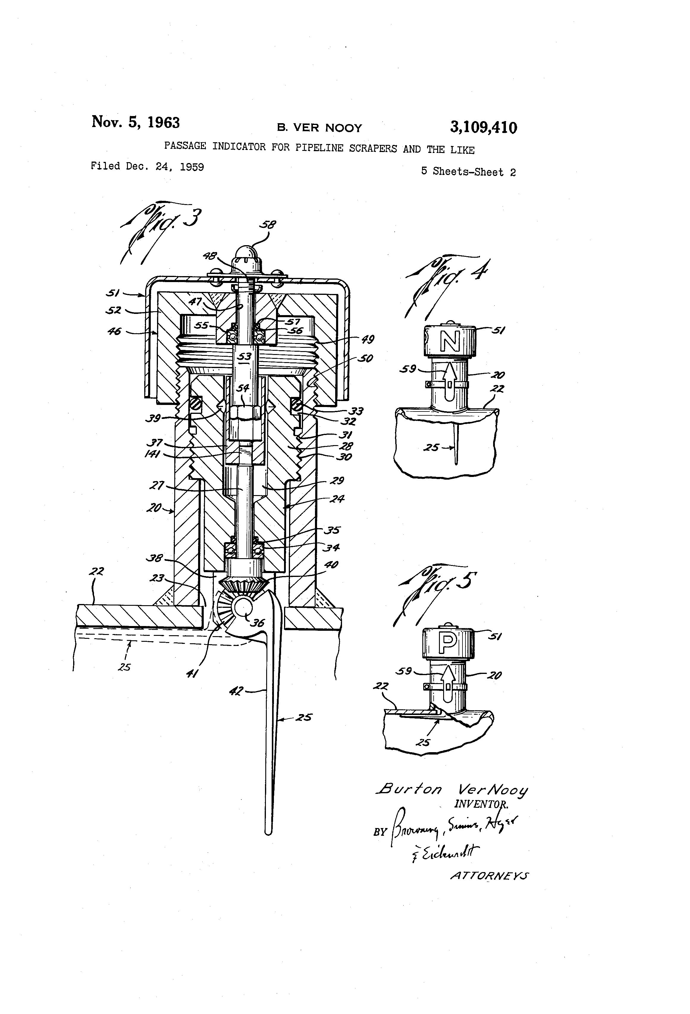 Patent US3109410 - Passage indicator for pipeline scrapers and the like ...
