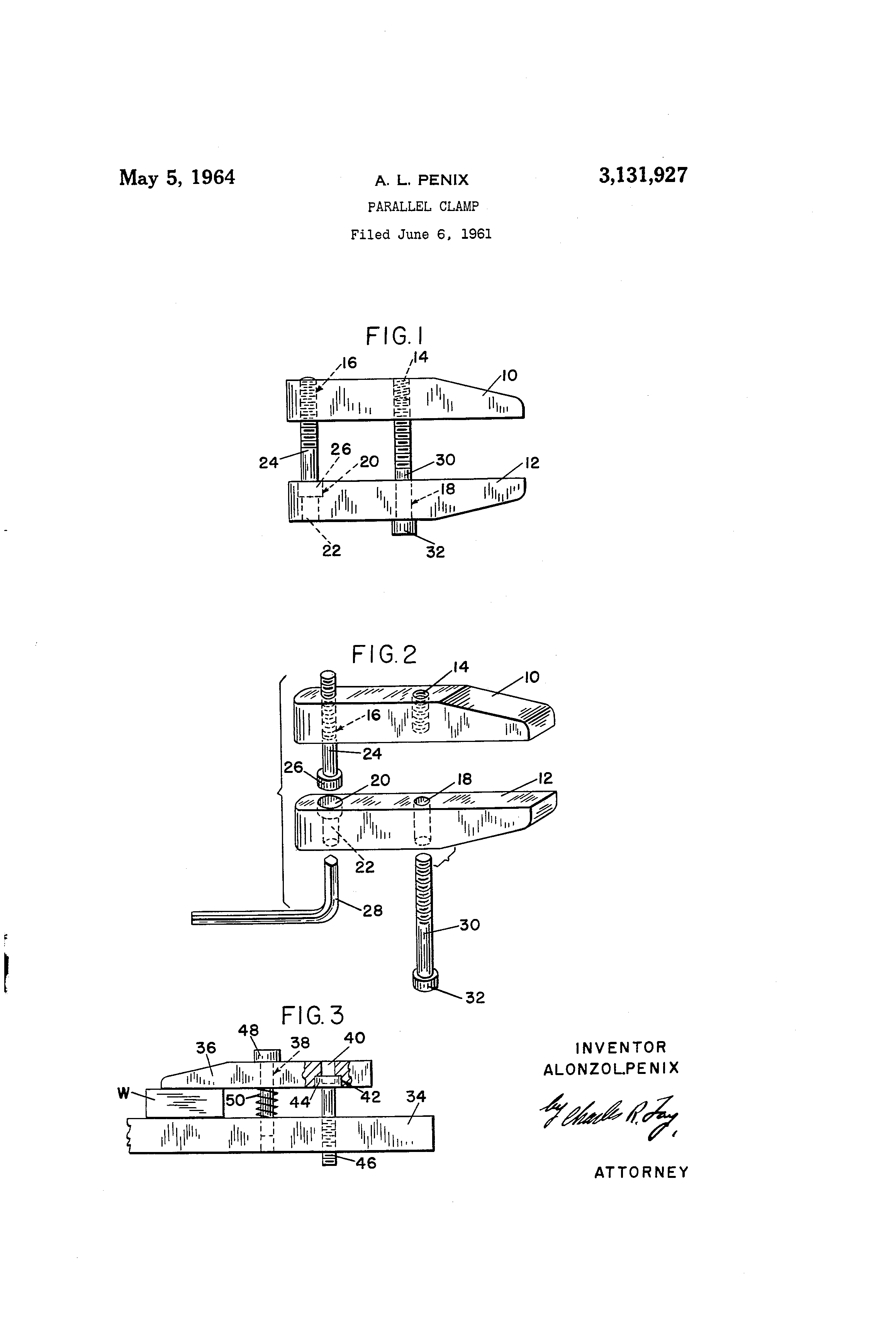 Patent US3131927 - Parallel clamp - Google Patents